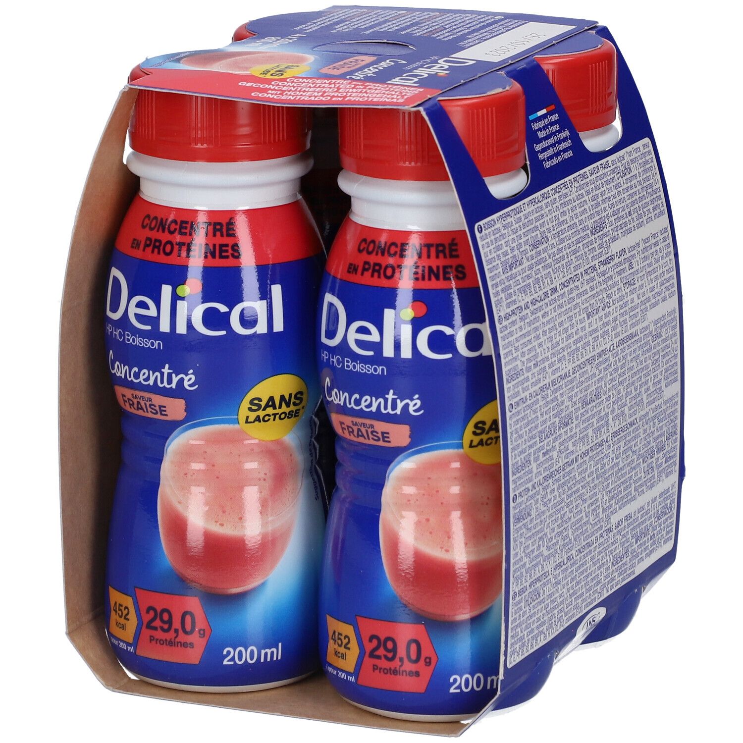 Delical Concentré Fraise 4x200 ml - Farmaline