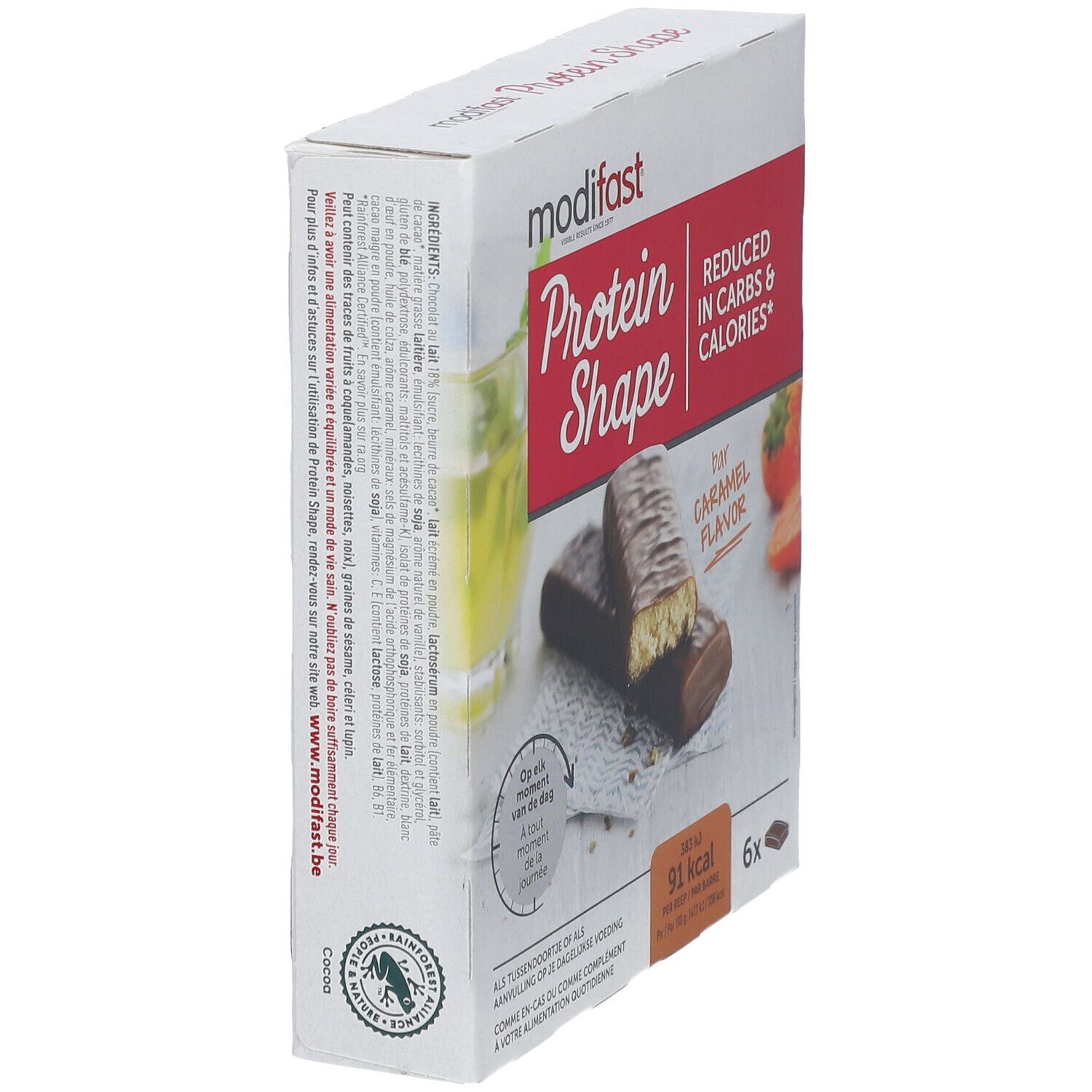 Modifast® Protein Shape Repen Melkchocolade - Karamel 6x27 g - Farmaline