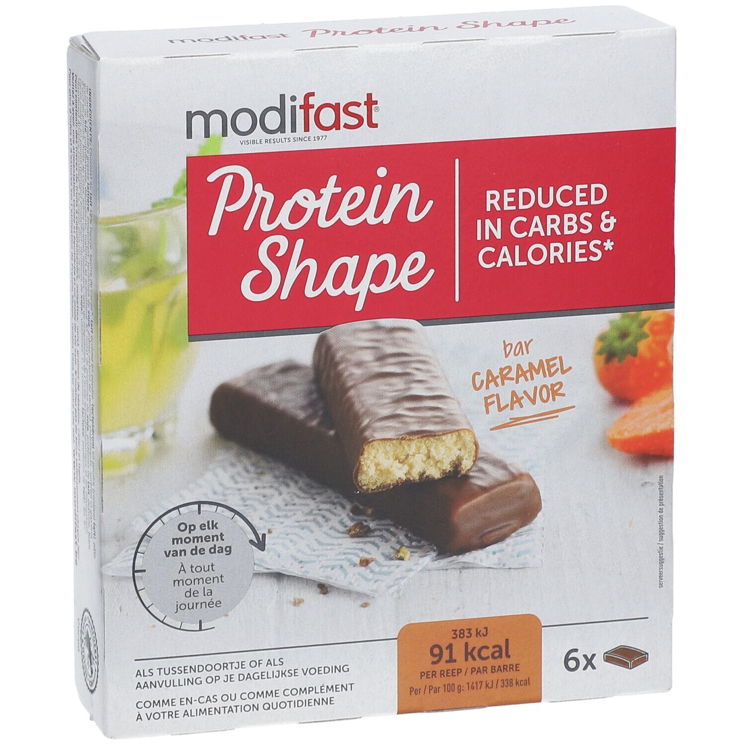 Modifast® Protein Shape Repen Melkchocolade - Karamel 6x27 g - Farmaline