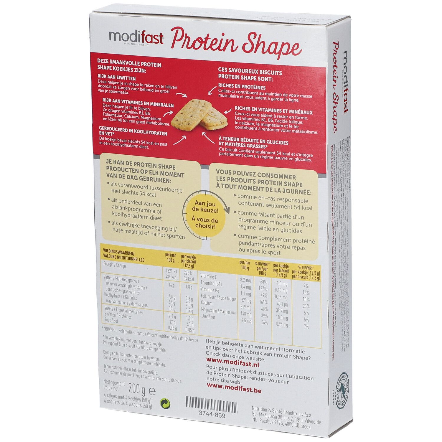 Modifast® Protein Shape Koekjes met Granen en Chocolade 200 g - Farmaline