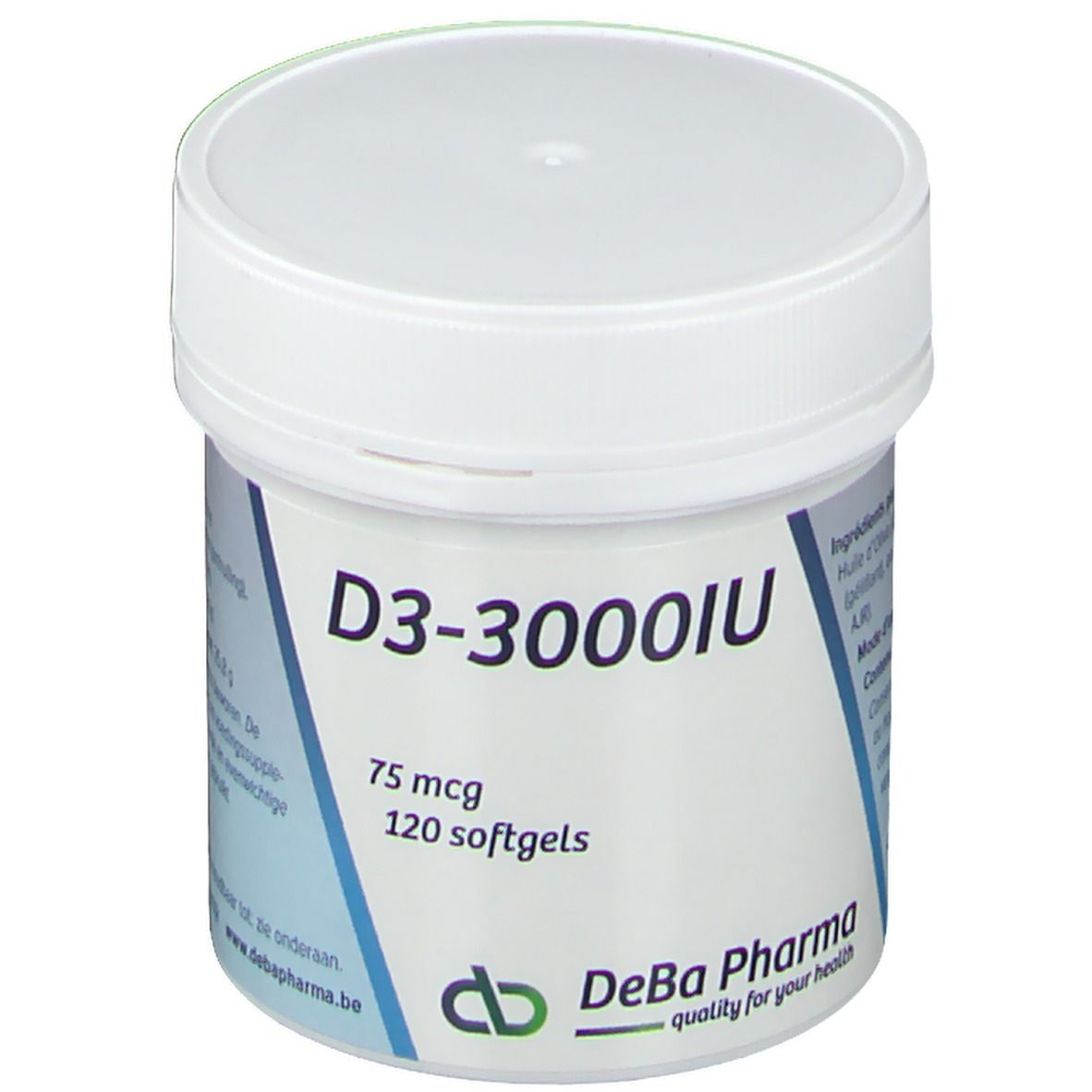 DeBa Pharma Vitamine D3-3000 IU 75mcg 120 St - Farmaline