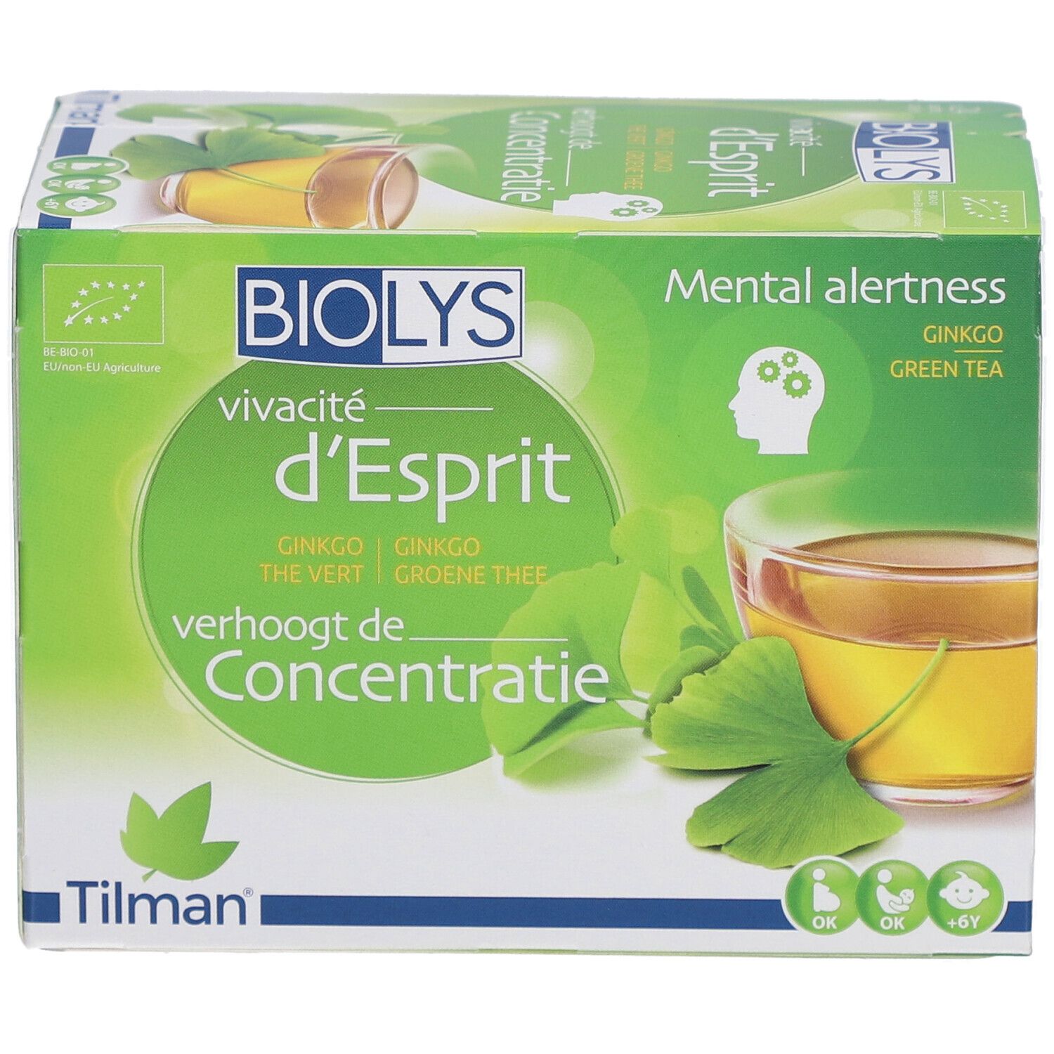 Biolys Concentration Thé Vert-Ginkgo 24 pc(s) - Farmaline