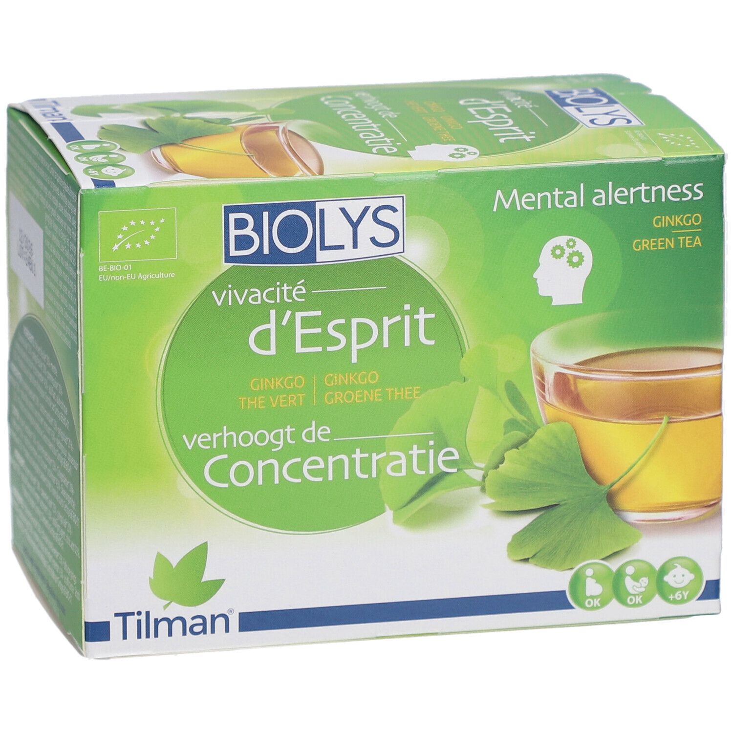 Biolys Concentratie Ginkgo-Groene Thee 24 St - Farmaline