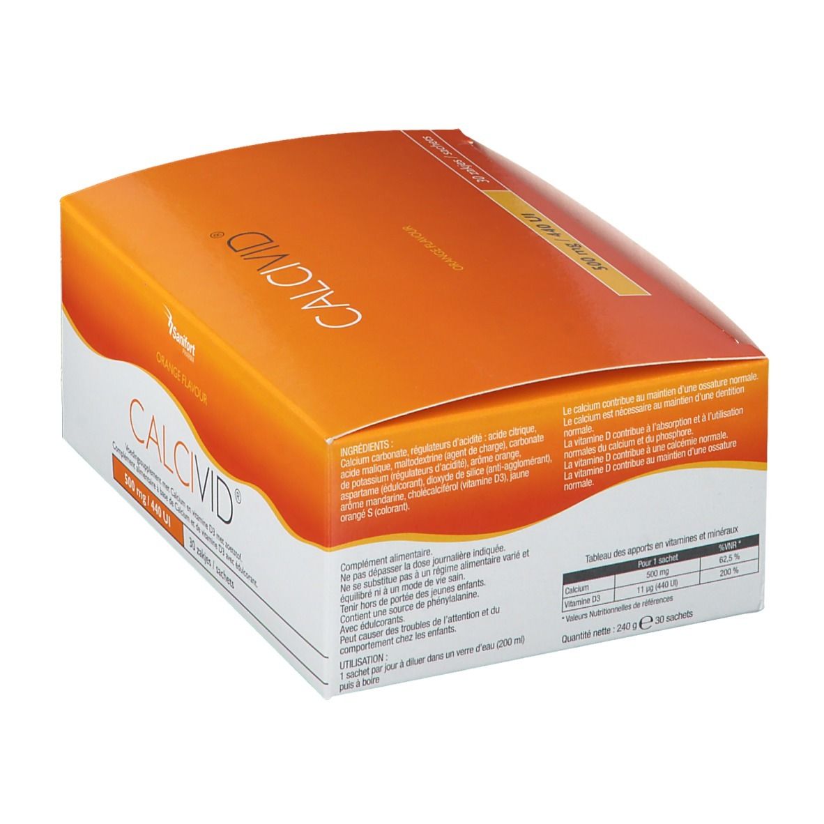 Calcivid 500mg/400ie Orange 30 St - Farmaline