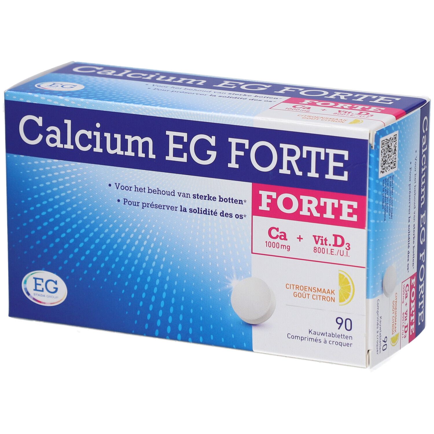 Calcium EG Forte | 1000 mg Calcium & 800 I.E. vitamine D3 | Citroen ...