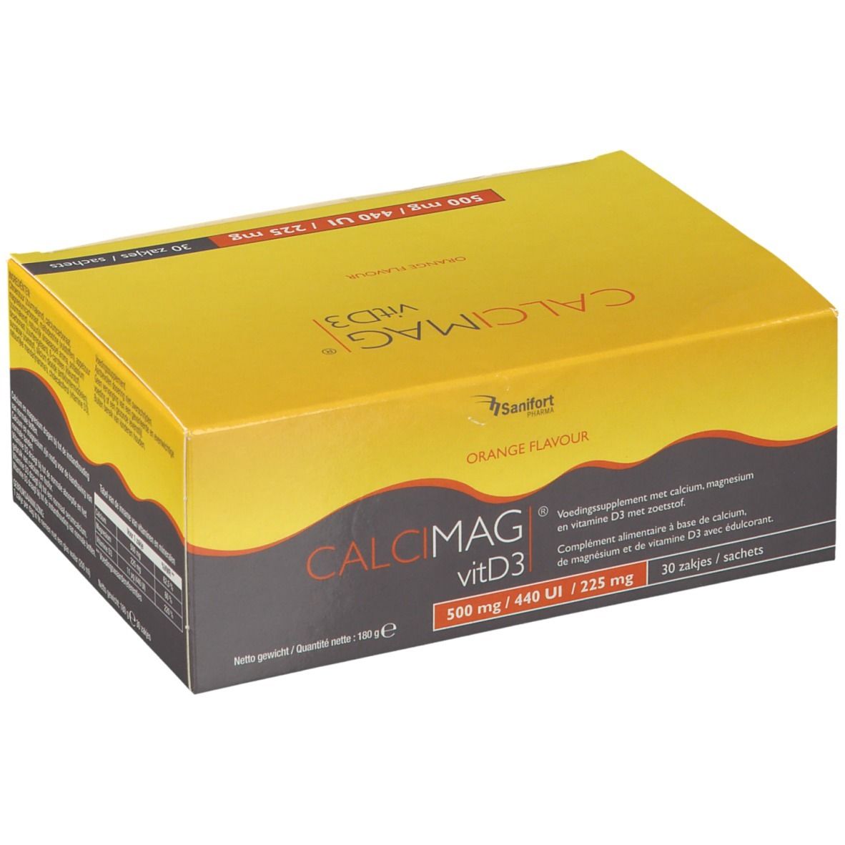 Calcimag CA 500mg/D3 440UI/mg 225mg Sinaasappel 30 St - Farmaline