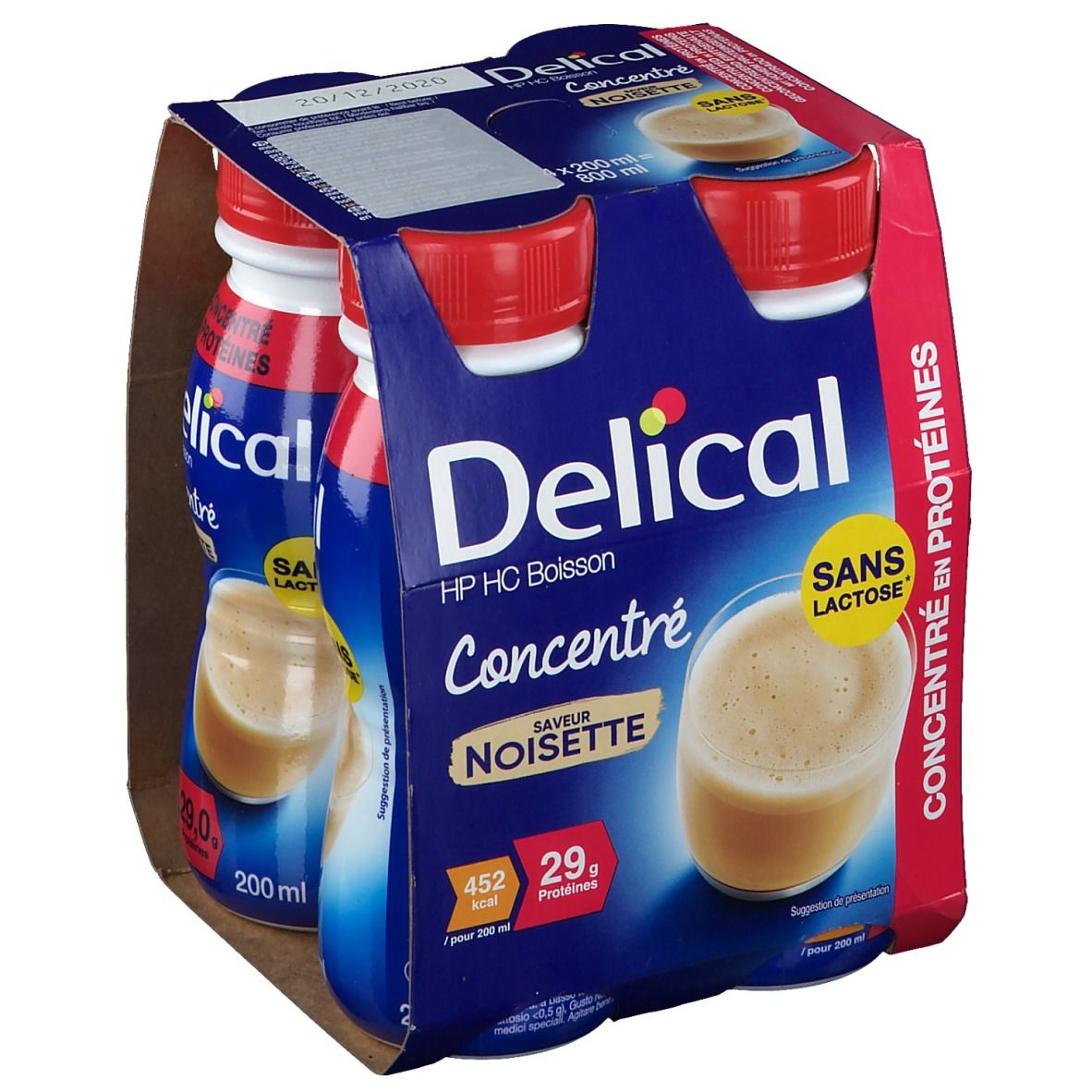 Delical HP HC Drank Geconcentreerde Hazelnoot 4x200 ml - Farmaline