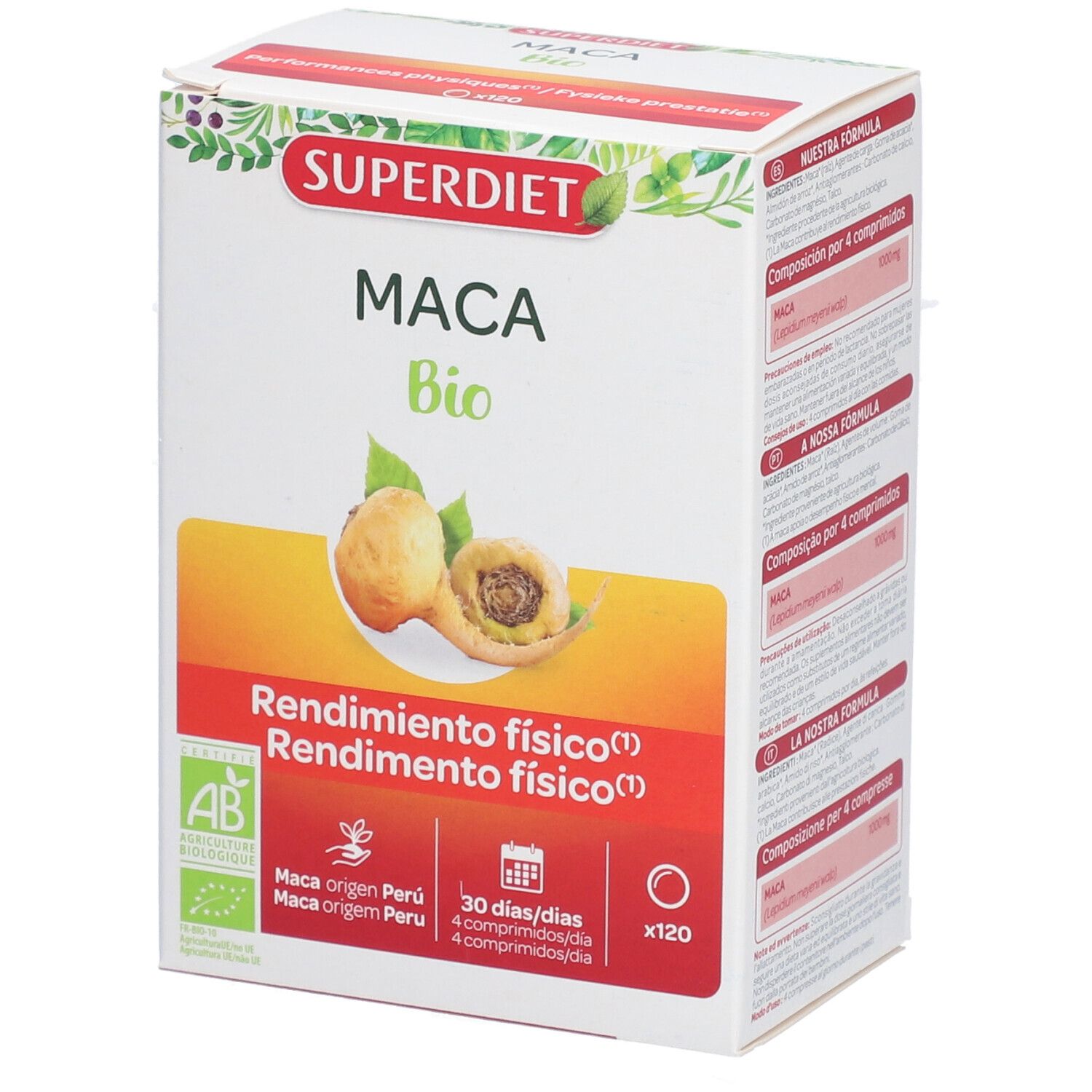 Superdiet Maca Bio 120 pc(s) - farmaline.be