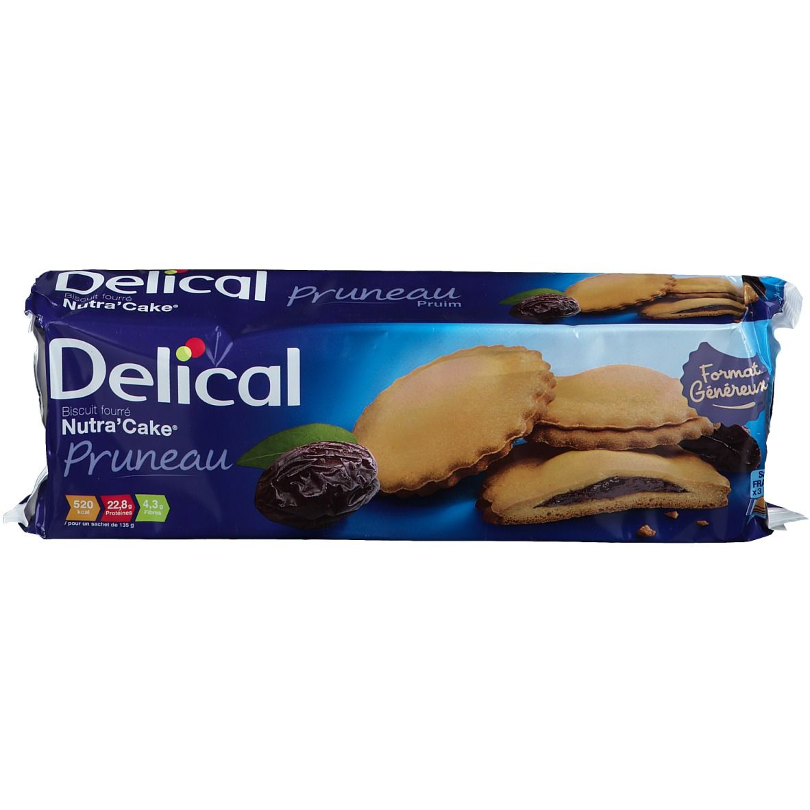 Delical Nutra Cake Pruim 3x135 g - farmaline.be