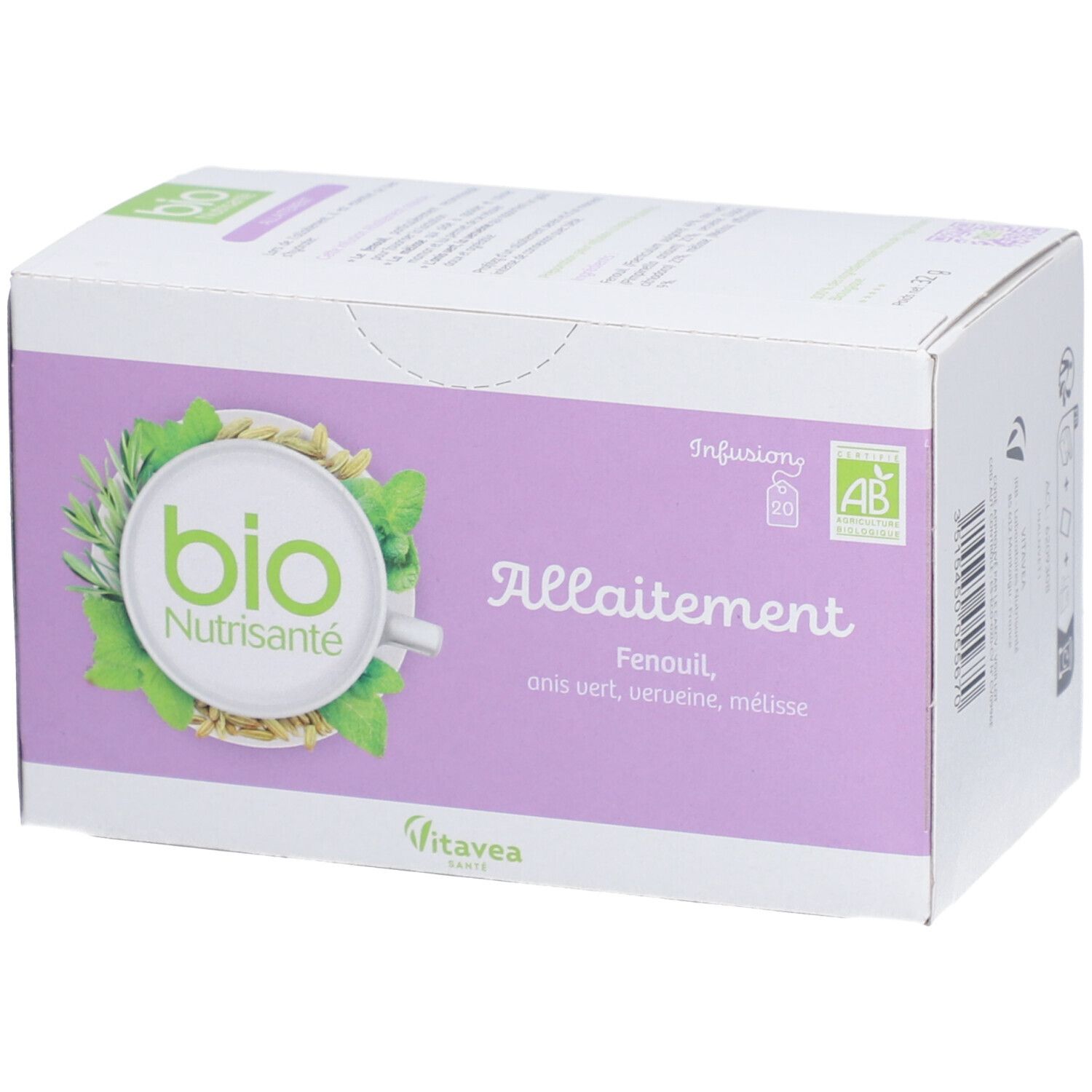 Nutrisanté Infusion Thee Borstvoeding Bio 20 St - Farmaline