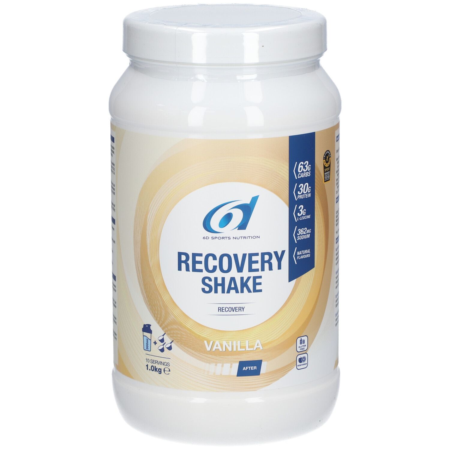 6D Sports Nutrition Recovery Shake Vanilla 1 kg - Farmaline