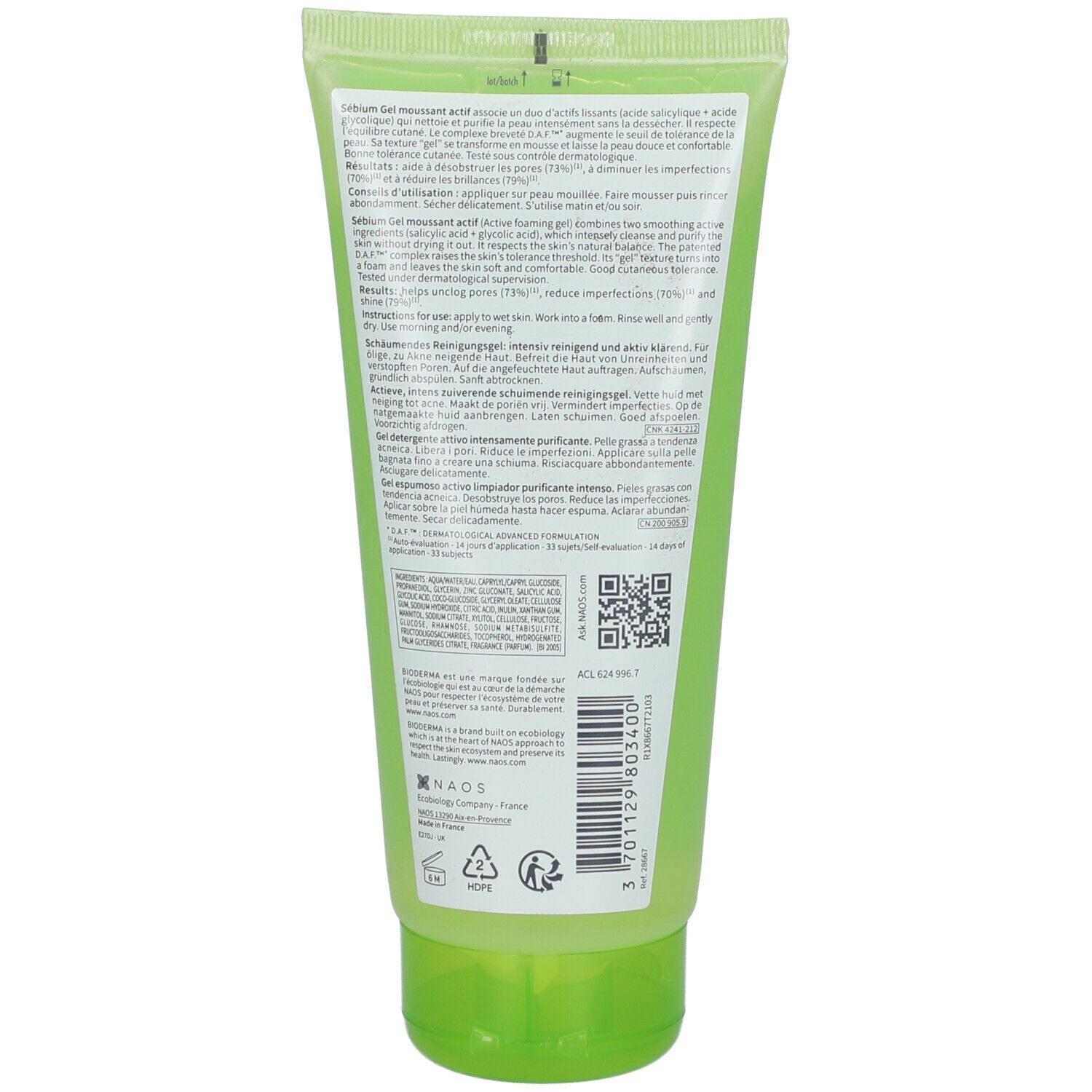 Bioderma Sébium Intensive Purifying Cleansing Active Foaming Gel 200 ml ...