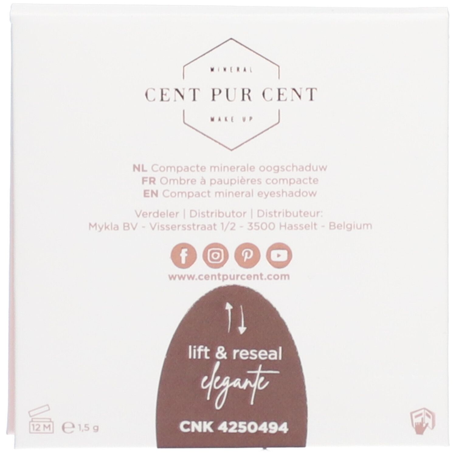 Cent Pur Cent Mineral Compact Eyeshadow Elegante 2 g - Farmaline