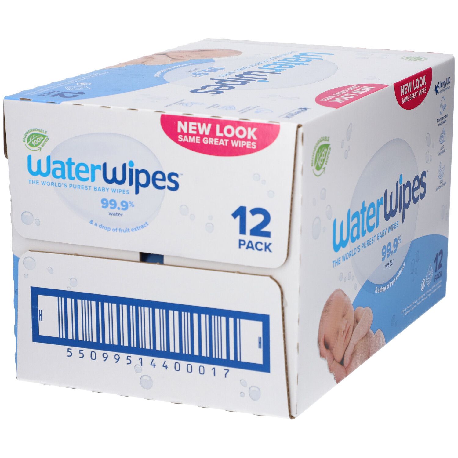 WaterWipes Vochtige Doekjes Bio 12x60 St - Farmaline