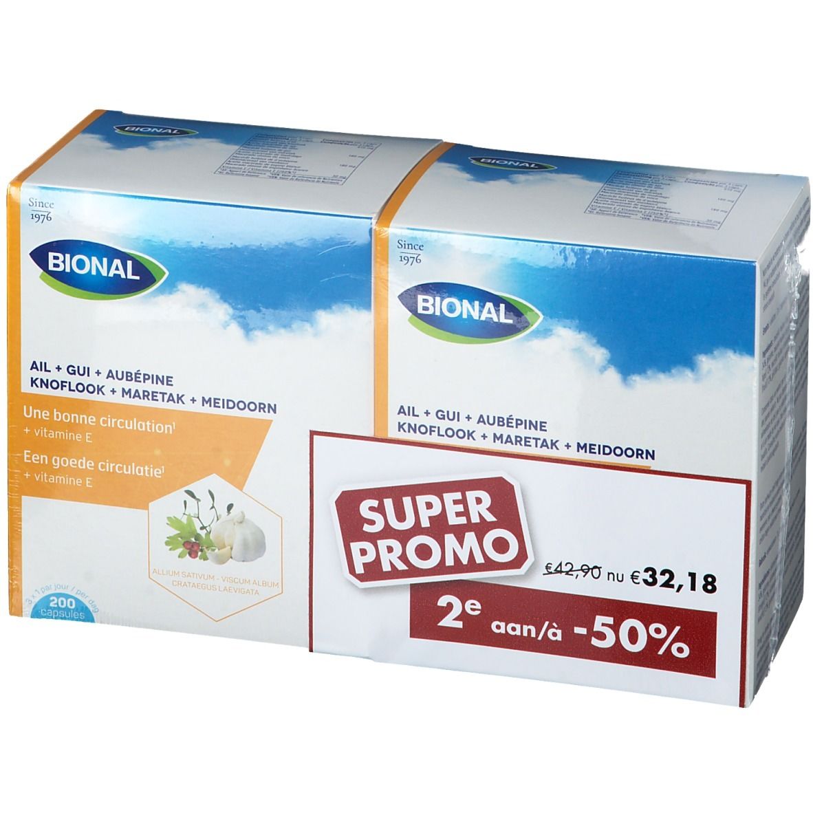 Bional Knoflook + Maretak + Meidoorn DUO Verlaagde Prijs 2x200 St ...