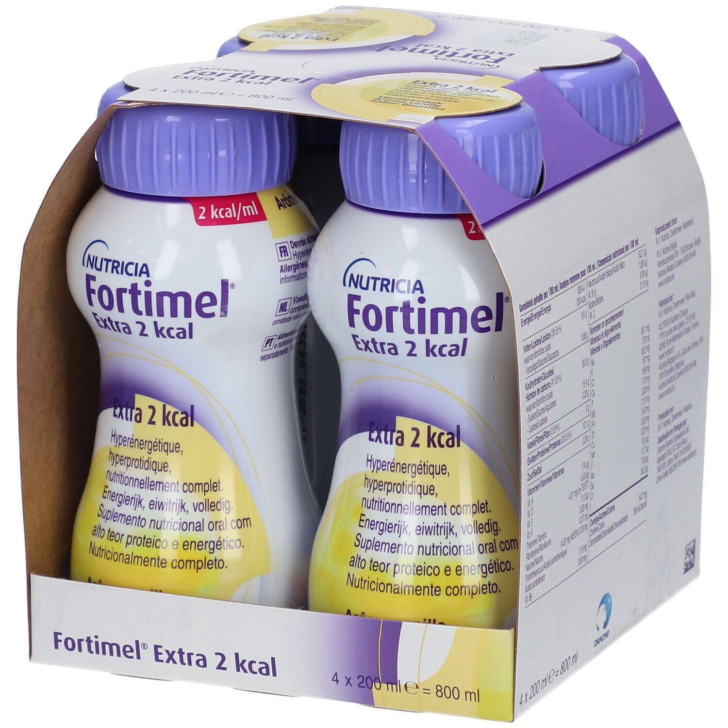 Fortimel Extra 2 Kcal Vanille 4x200 ml - farmaline.be