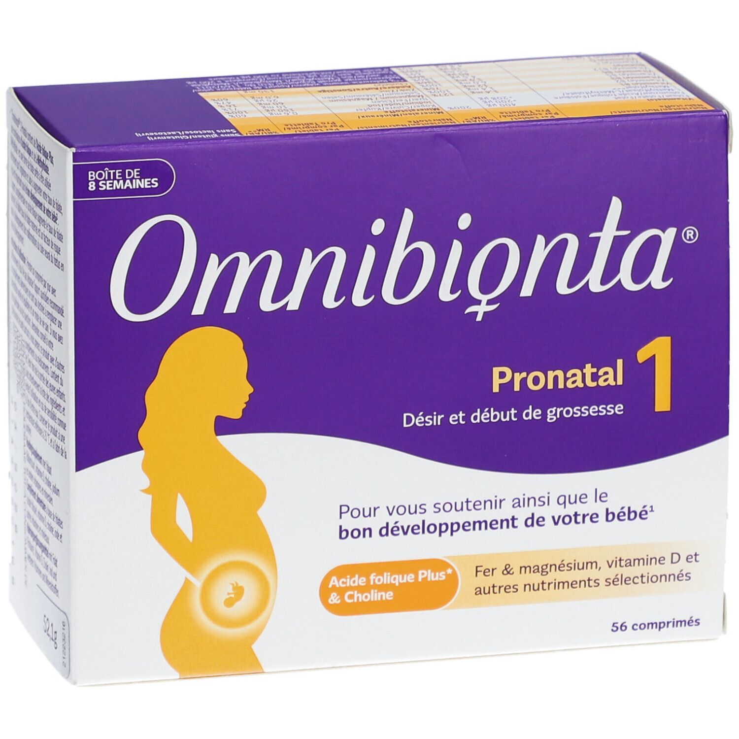 Omnibionta Pronatal 1 | Désir et Début de Grossesse 56 pc(s) - Farmaline