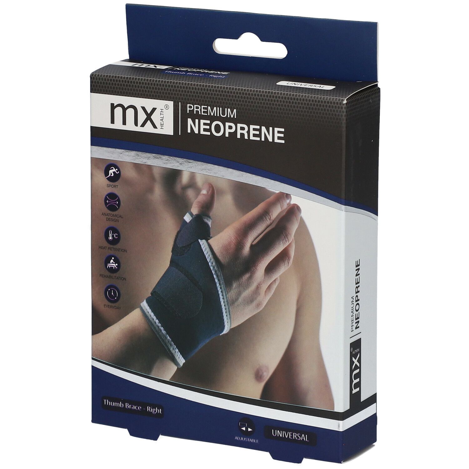 MX Health Premium Neoprene Orthese Pouce Droit 1 pc(s) - farmaline.be