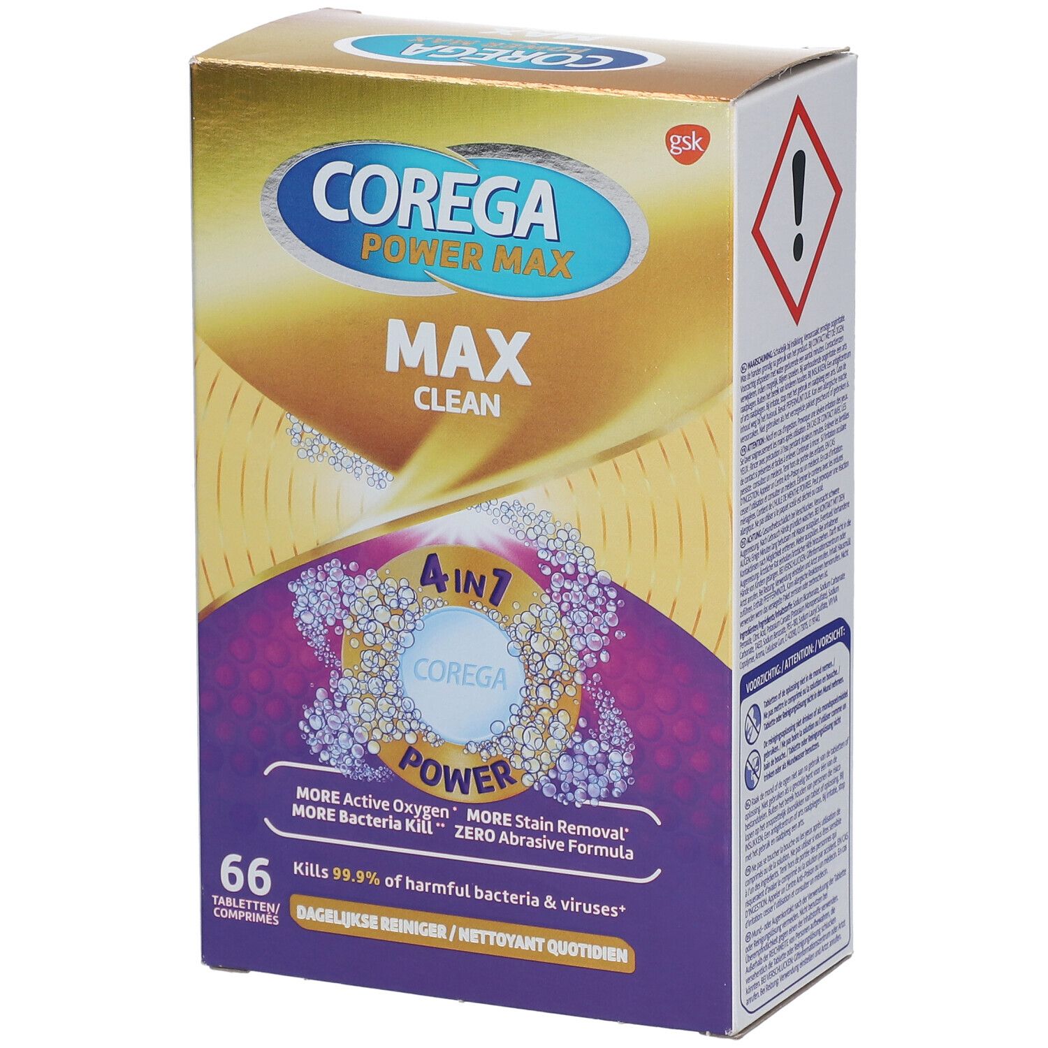 Corega Power Max Max Clean 66 St - Farmaline
