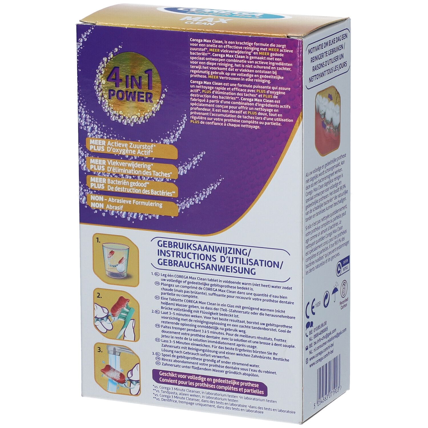 Corega Power Max Max Clean 66 pc(s) - Farmaline