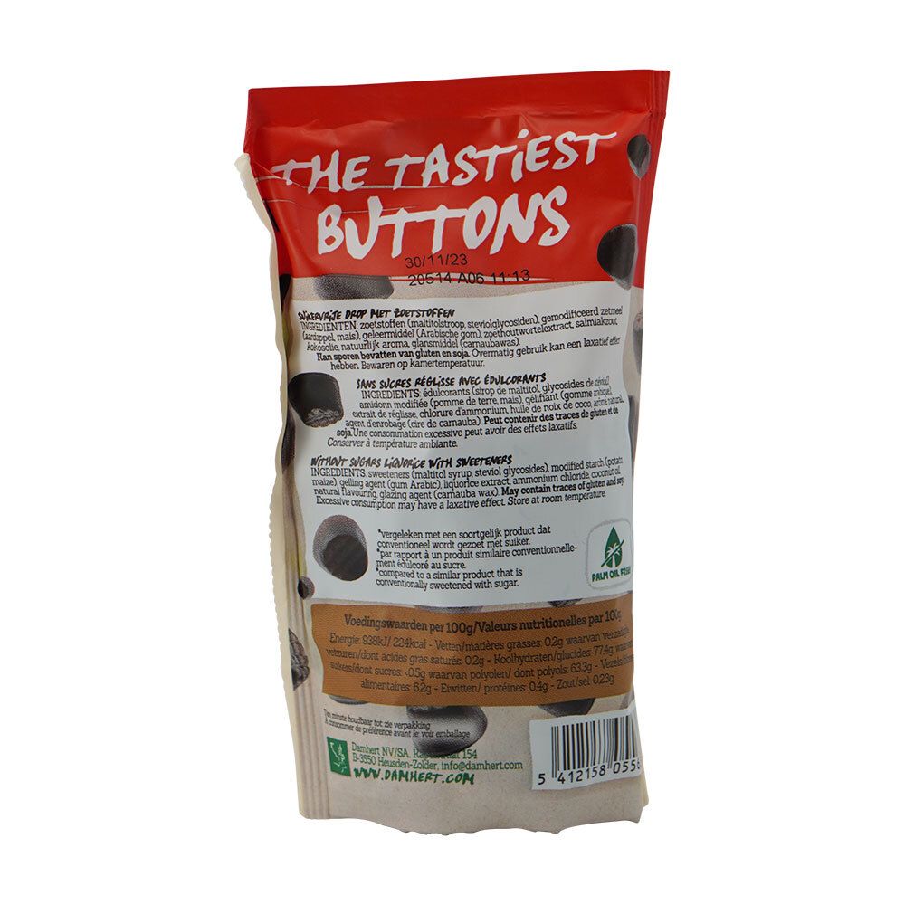 Damhert Zonder Suiker Vegan Dropjes 100 g - Farmaline