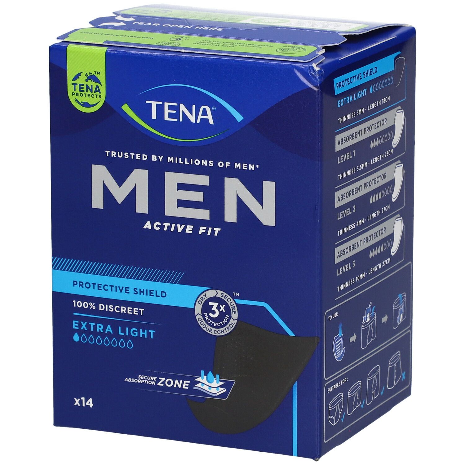 TENA Men Protective Shield Extra Light 750403 14 St - Farmaline