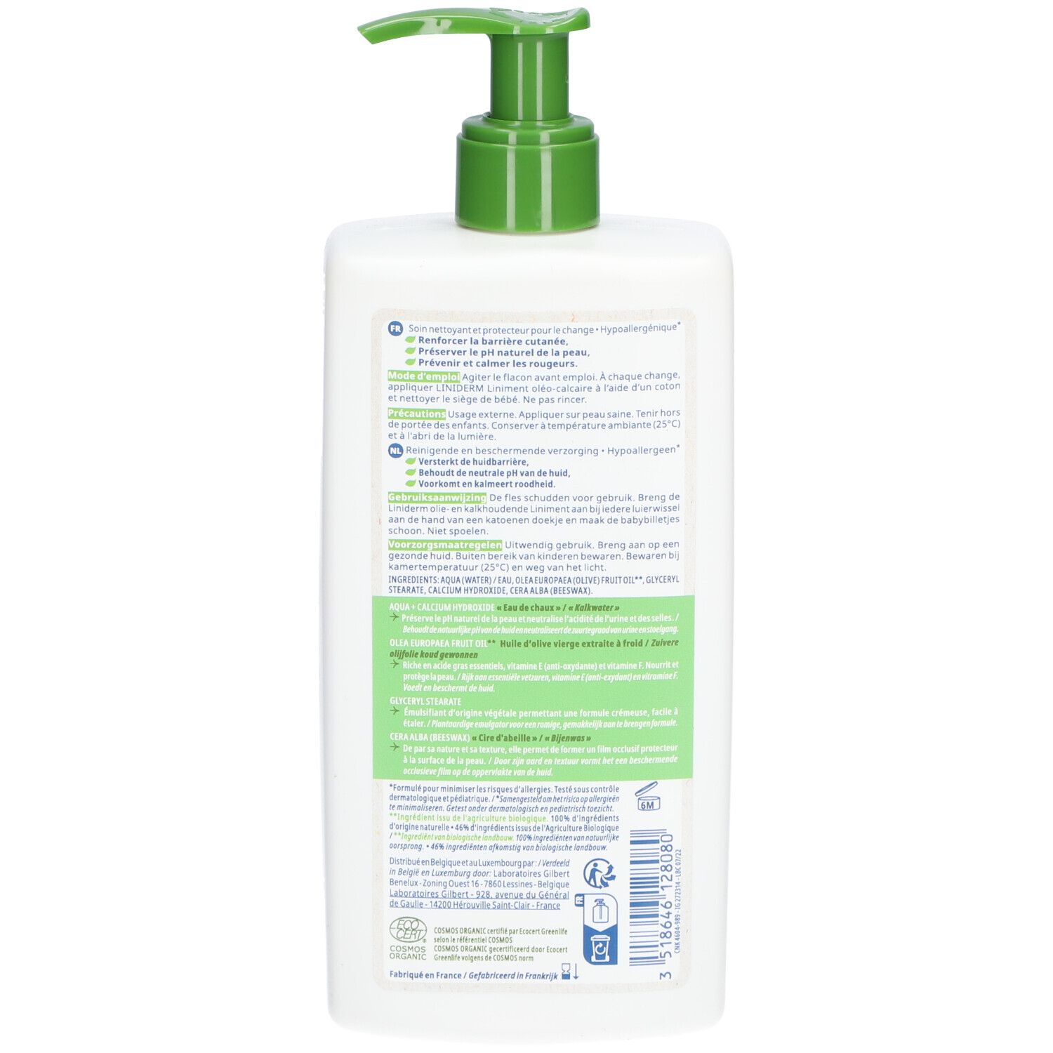Liniderm Liniment Oléo-Calcaire Bio 480 ml 480 ml - Farmaline