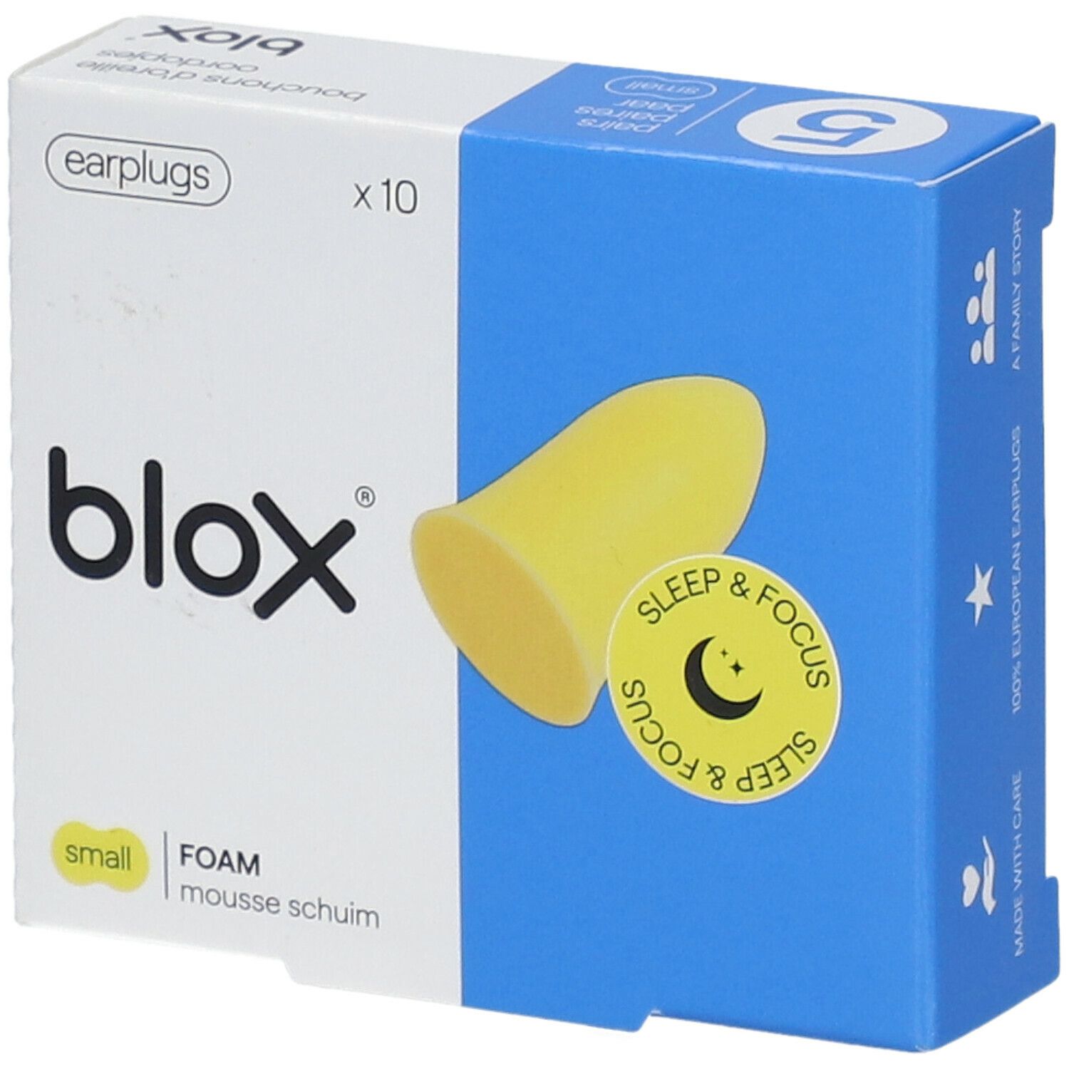 blox® Sleep Bouchons d'Oreille en Mousse Small Jaune 5 pc(s) - Farmaline