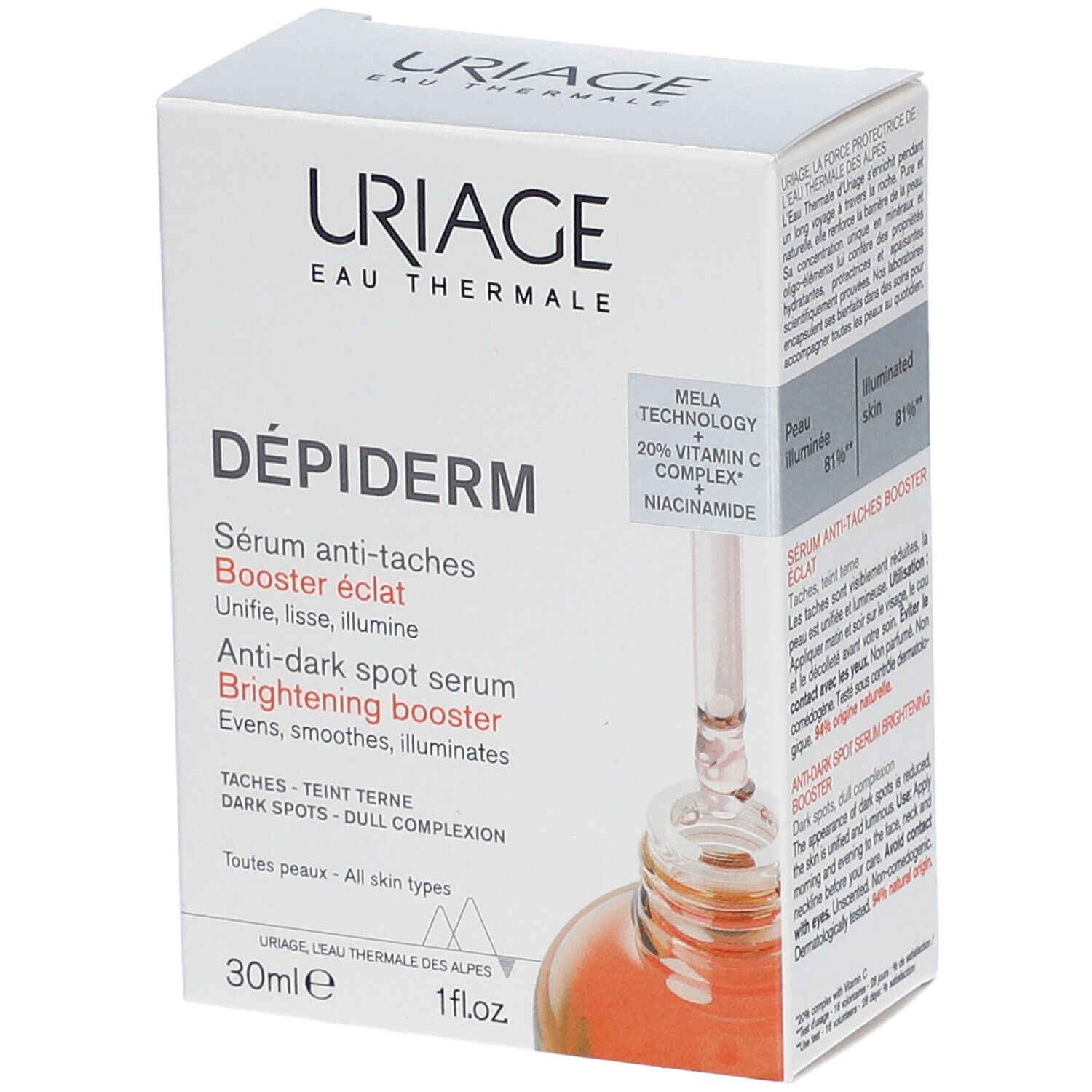 Uriage Dépiderm Anti-Dark Spot Serum Brightening Booster 30 ml - Farmaline