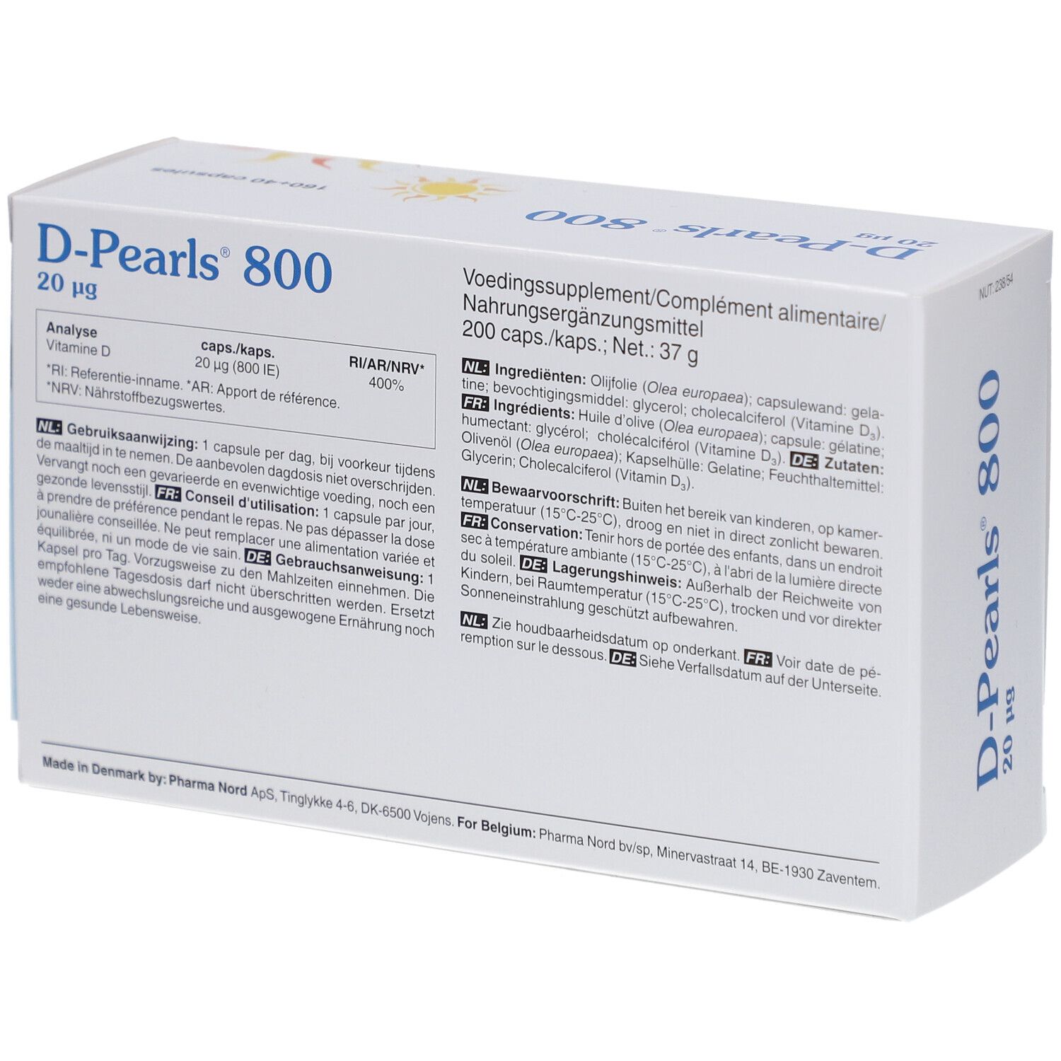Pharma Nord D-Pearls 800 + 40 Capsules GRATIS 160+40 St - Farmaline