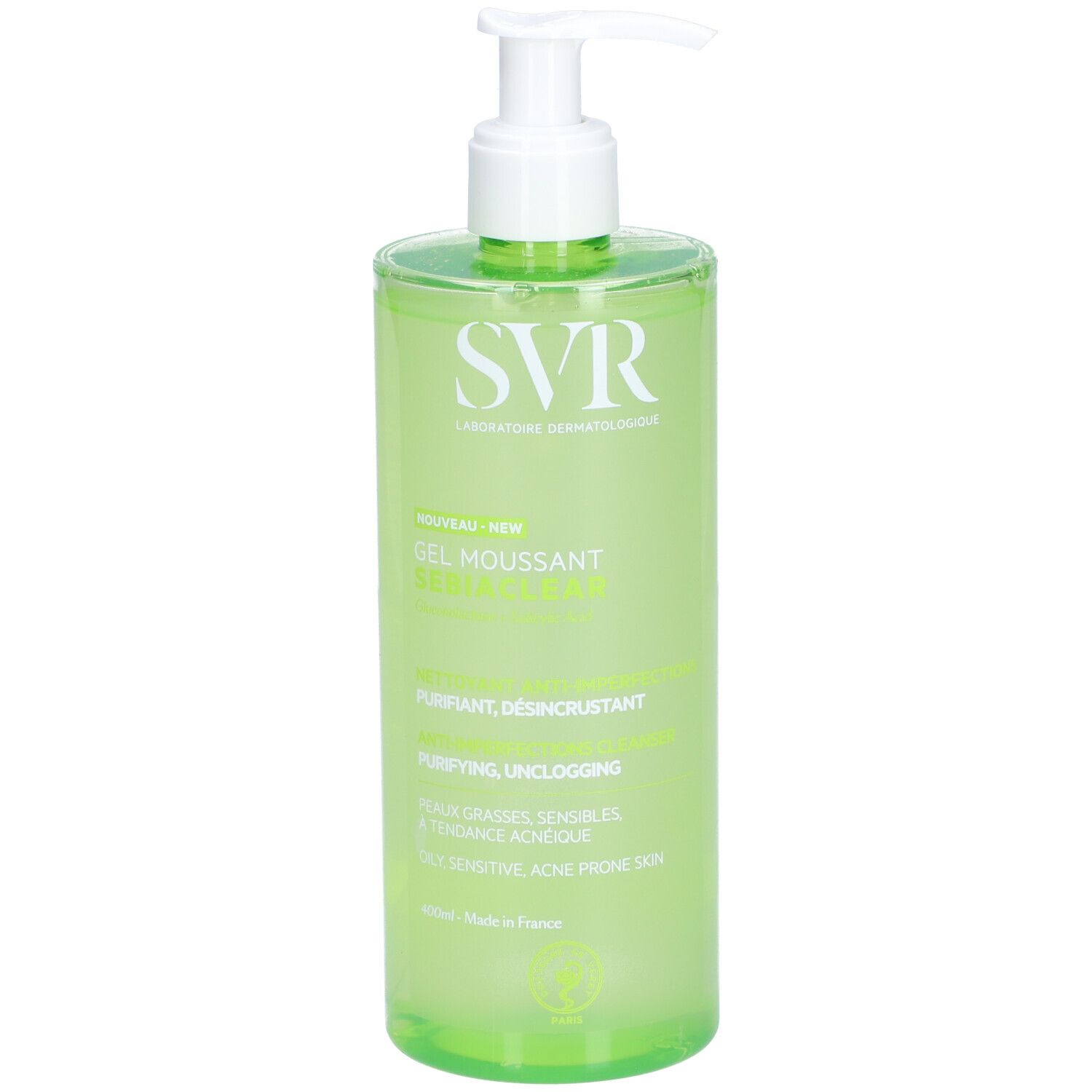 SVR Sebiaclear Gel Moussant 400 ml gelge 400 ml - Farmaline