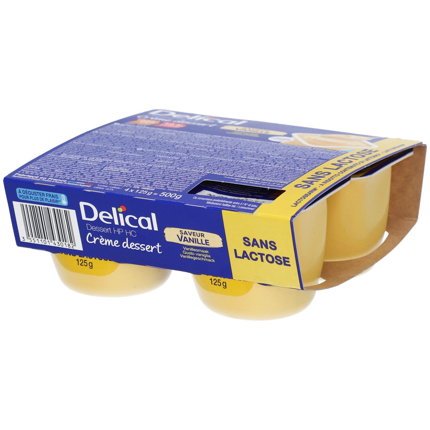 Delical Creme Dessert HP-HC Zonder Lactose Vanille Nieuwe Formule 4x125 ...