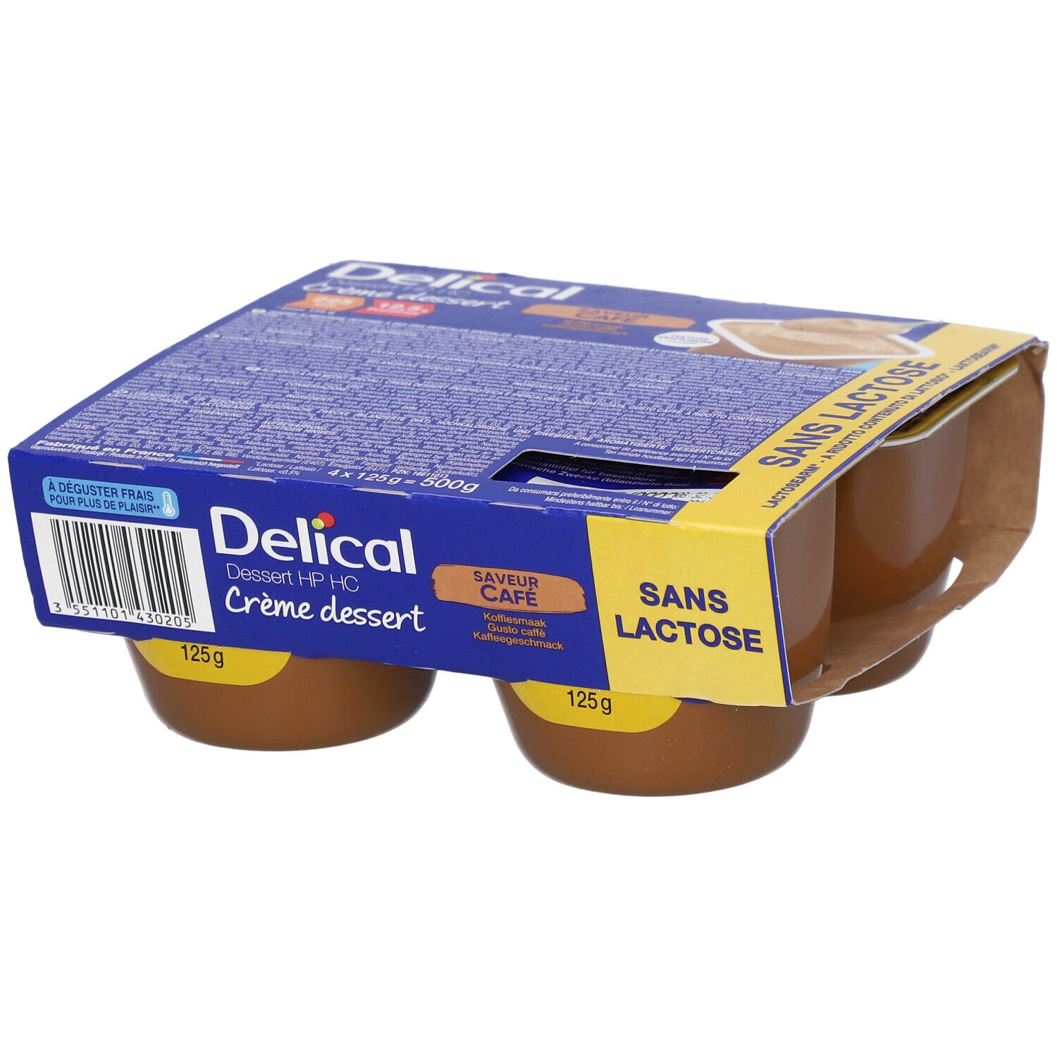 Delical Creme Dessert HP-HC Zonder Lactose Koffie Nieuwe Formule 4x125 ...