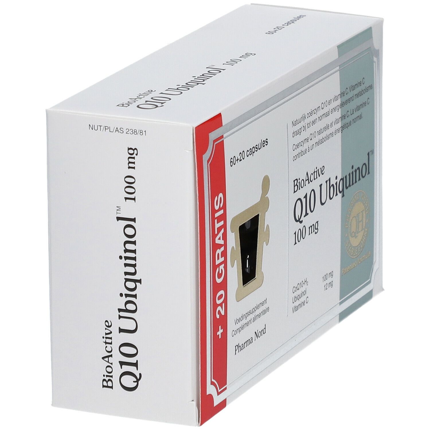 Pharma Nord BioActive 100mg Q10 Ubiquinol™ + 20 Capsules GRATIS 60+20 St - Farmaline