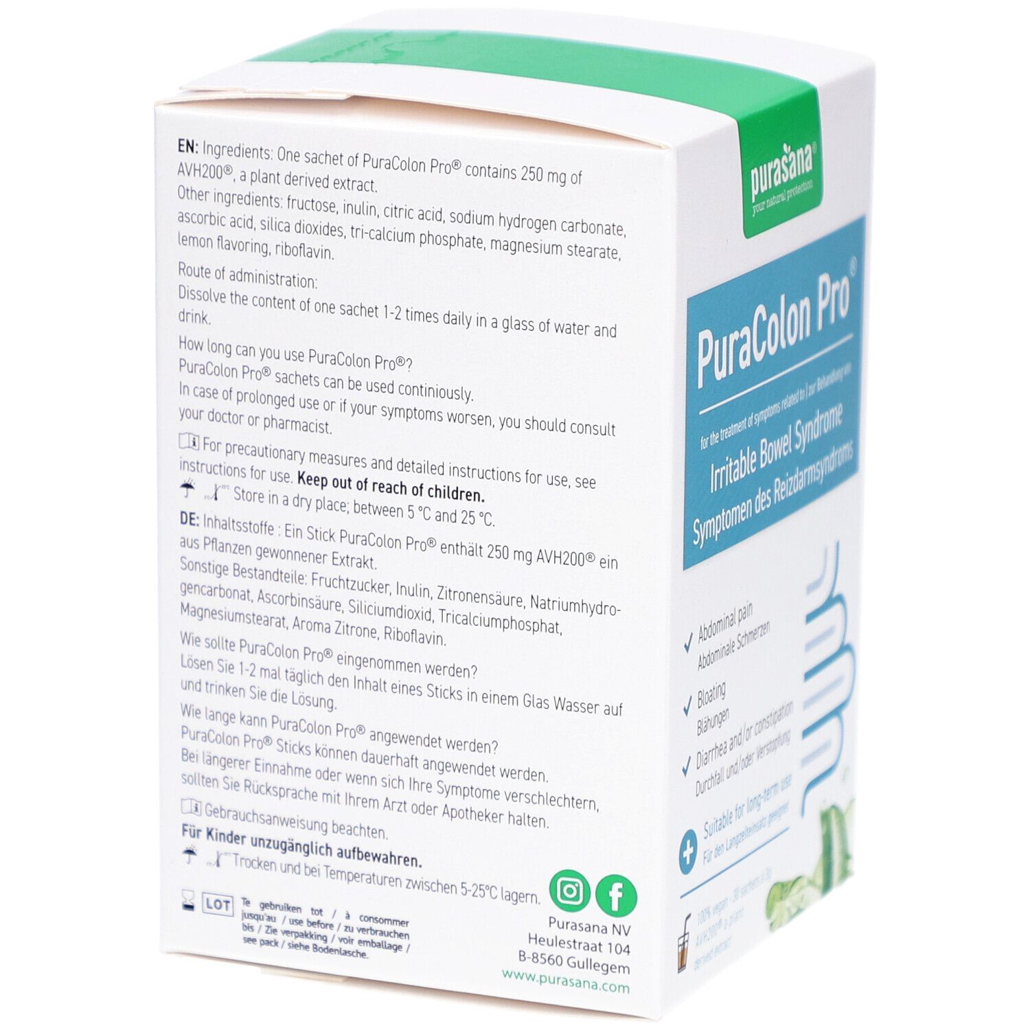 Purasana® PuraColon Pro® Prikkelbare Darm Syndroom 30 St - farmaline.be