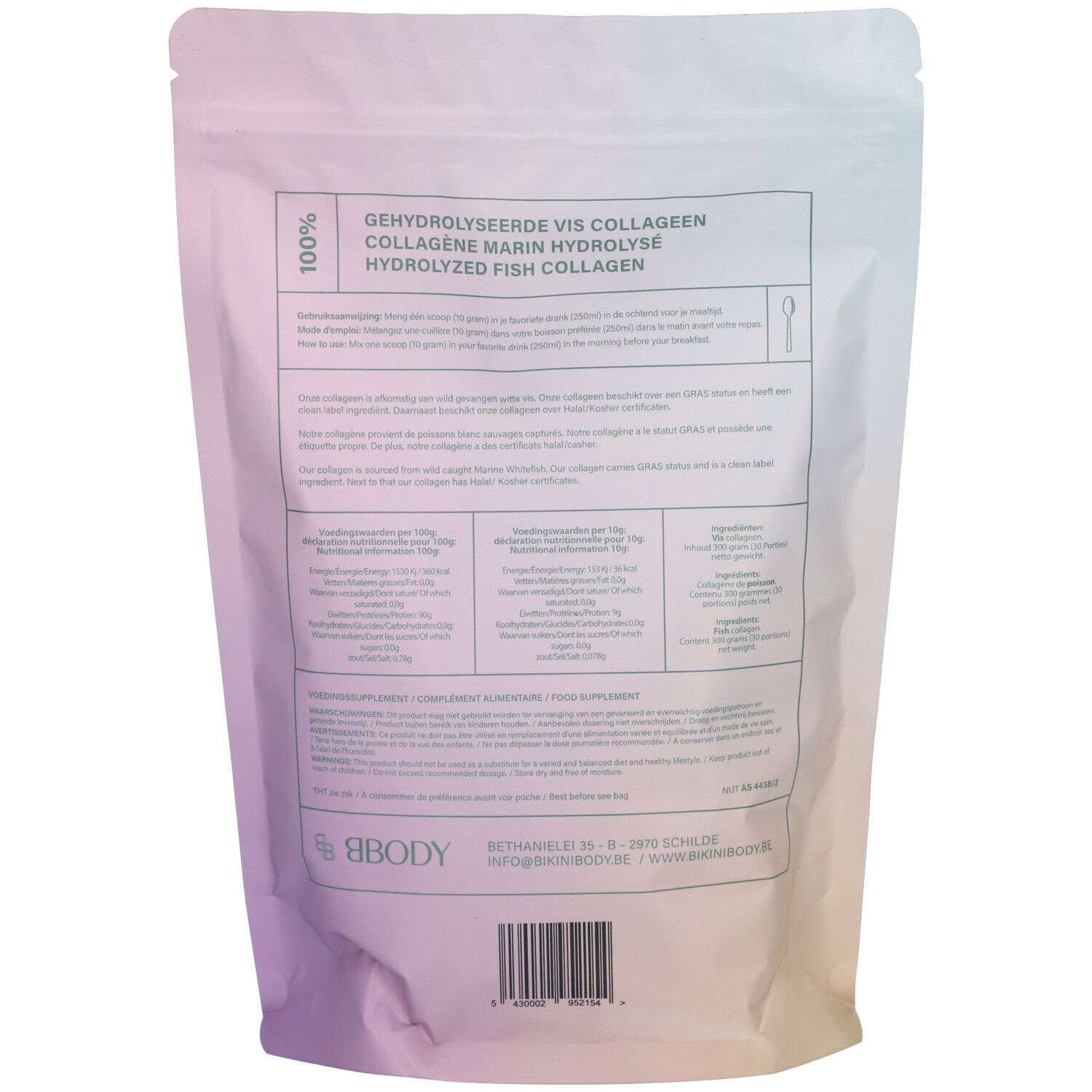 BBODY Hydrolyzed Collageen 300 g - Farmaline