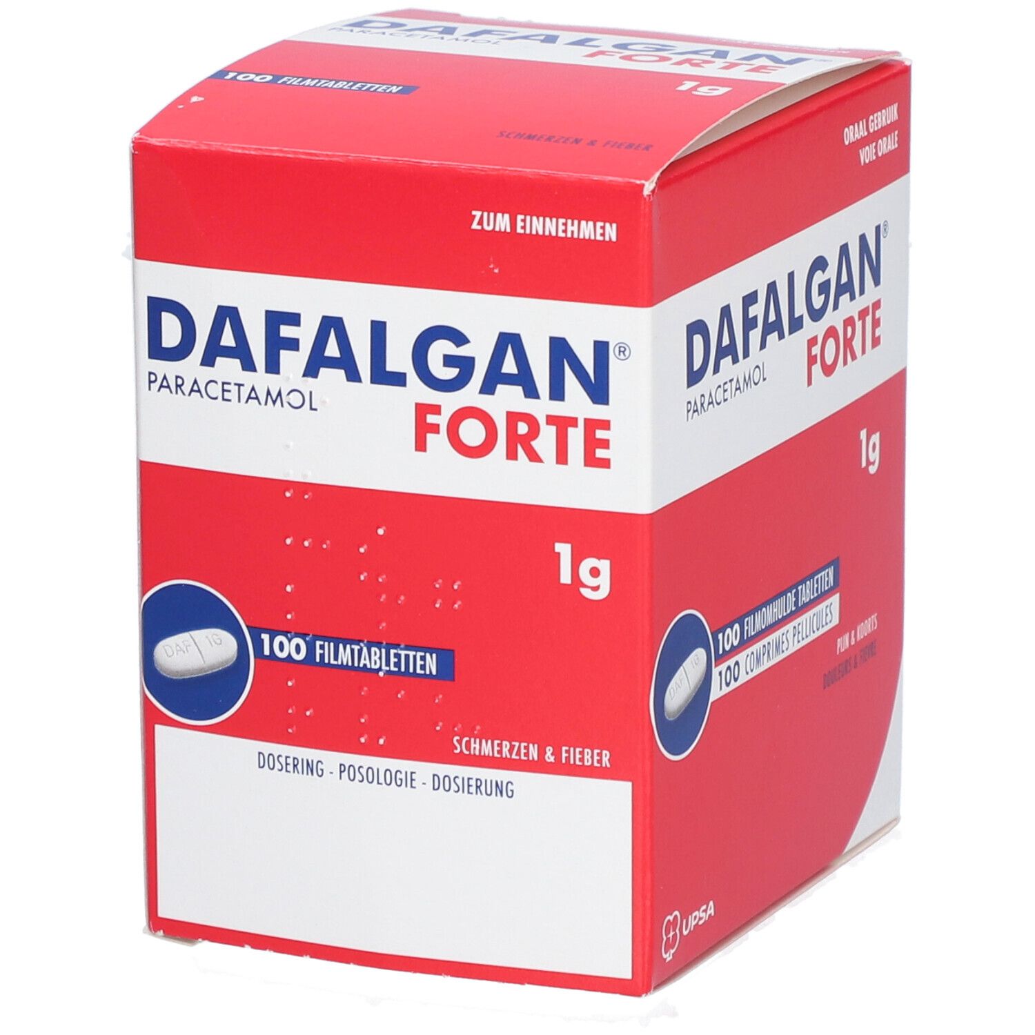 Dafalgan® Forte 1g Paracetamol | Pijn & Koorts 100 St - Farmaline