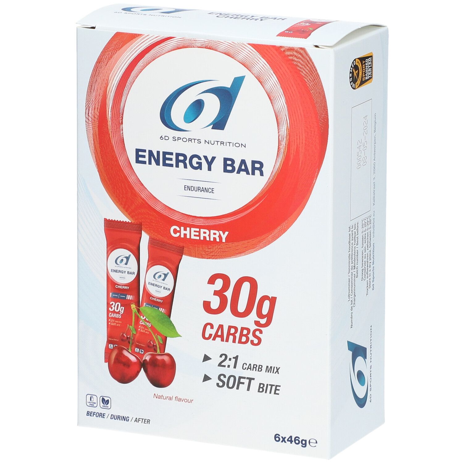 6D Sports Nutrition Energy Bar Cherry 6x46 g - Farmaline