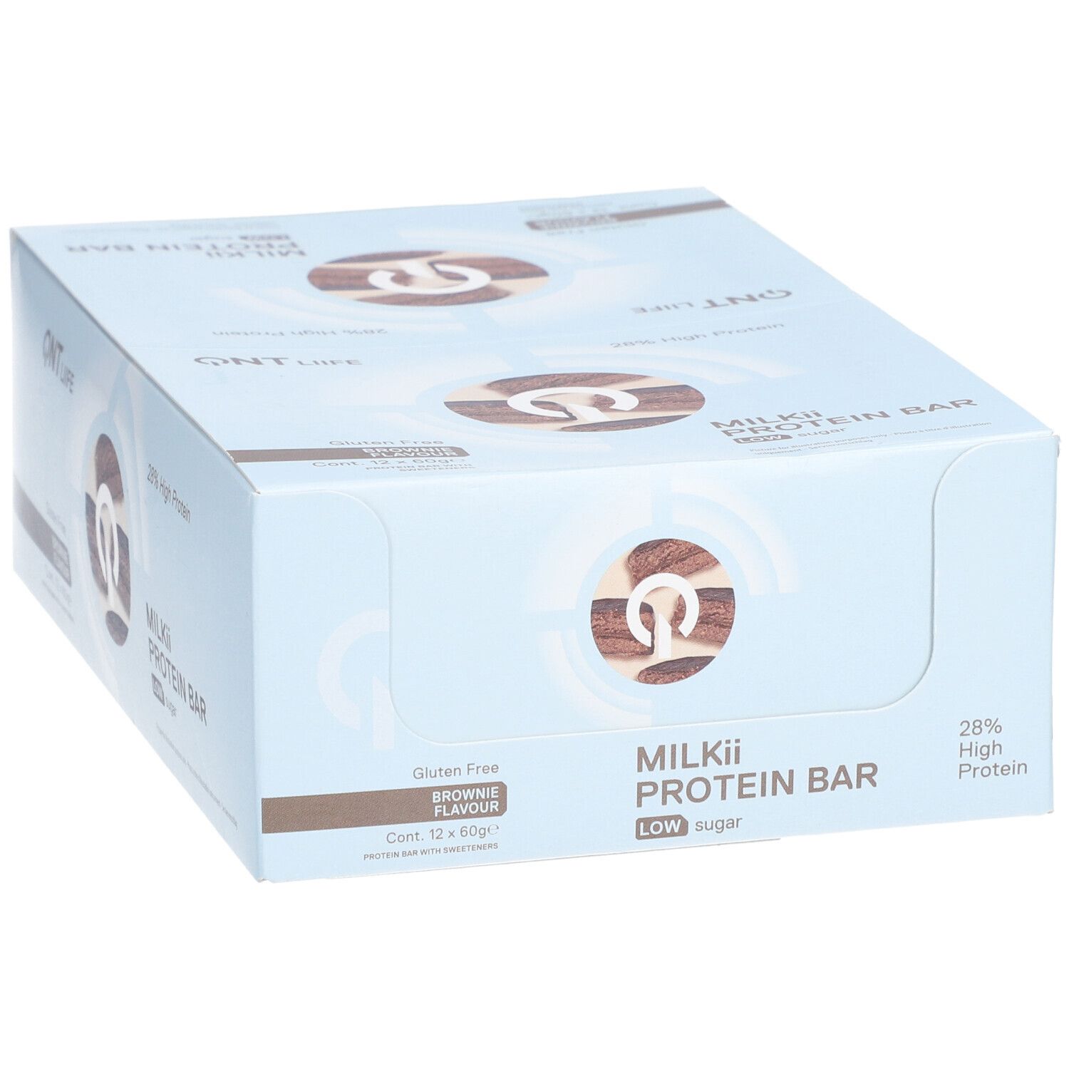 QNT Barre protéinée milkii brownie 12x60 g - Farmaline