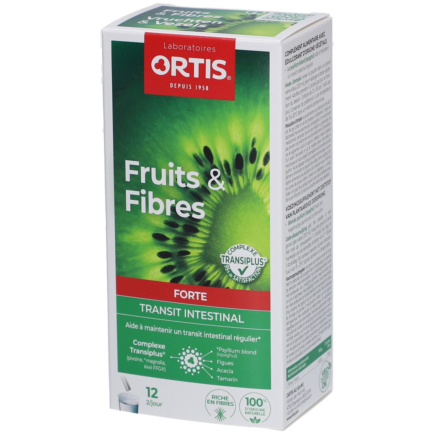 Ortis® Fruits & Fibres Forte Complexe Transiplus® 12x10 g - Farmaline