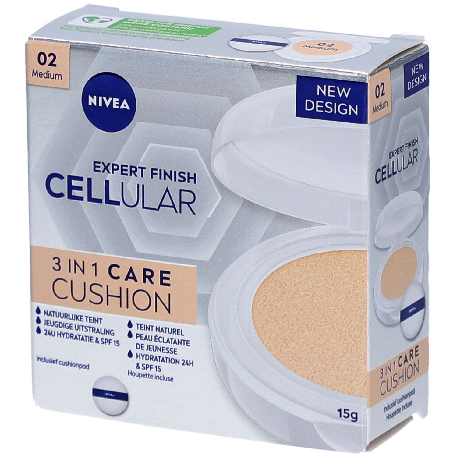 Nivea CELLular Expert Finish 3 in 1 Care Cushion 02 Medium 15 g - Farmaline