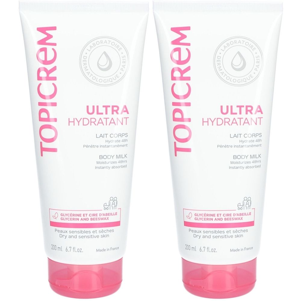 TOPICREM Lait Corps Ultra Hydratant 2x200 ml - Farmaline