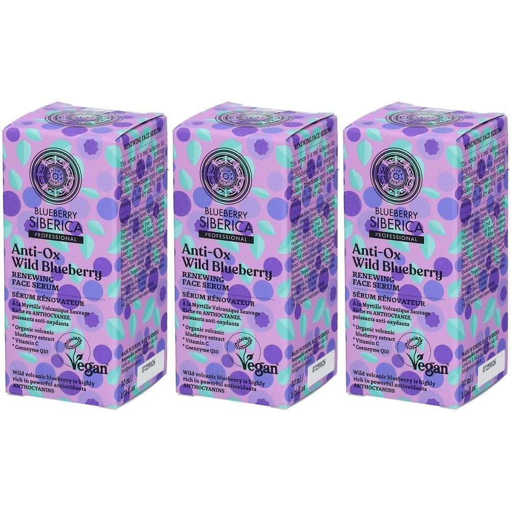 Blueberry Siberica Anti-OX Wild Blueberry Renewing Face Serum 3x30 ml ...