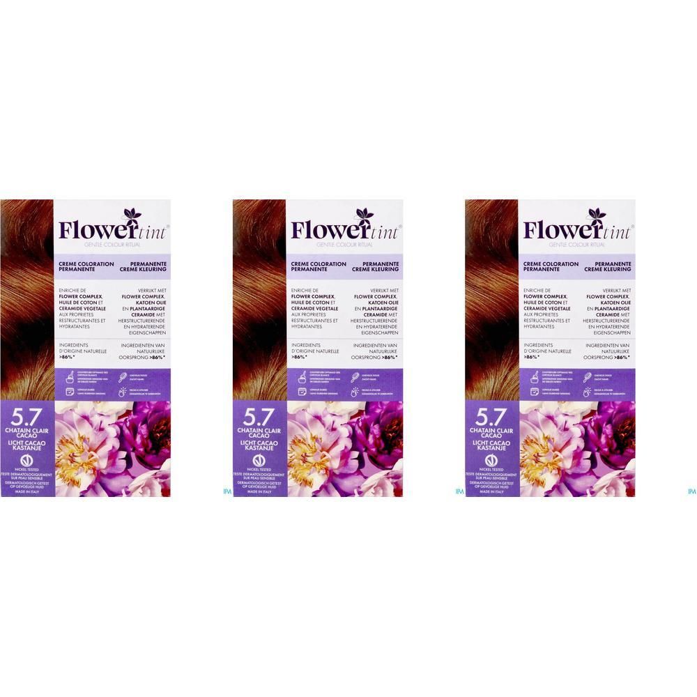 FlowerTint® 5.7 Licht Cacao Kastanje 3x140 ml - Farmaline