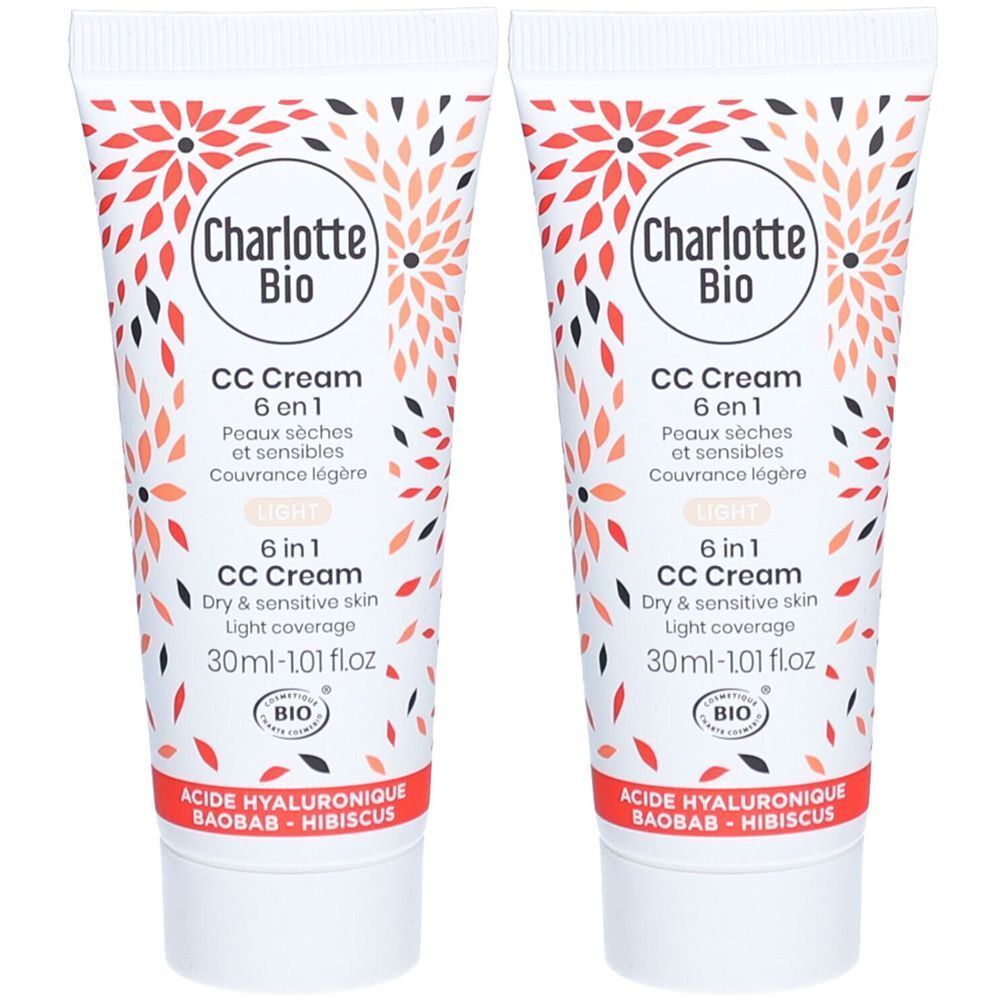Charlotte Bio La CC crème BIO Light - Peaux claires 2x30 ml - Farmaline