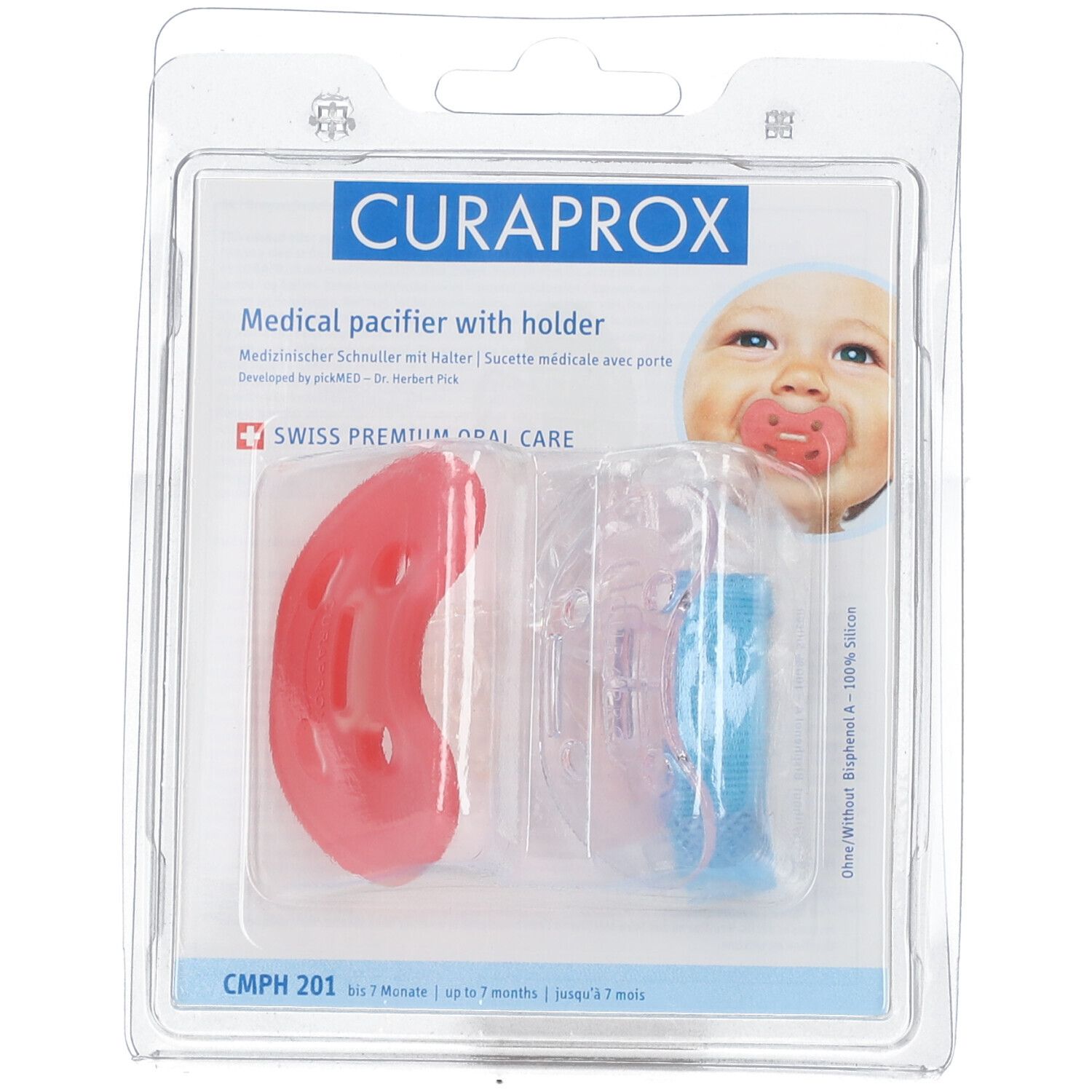 Curaprox® Cmph 201 Medische Fopspeen vanaf 7 Maanden + Houder 1 St ...