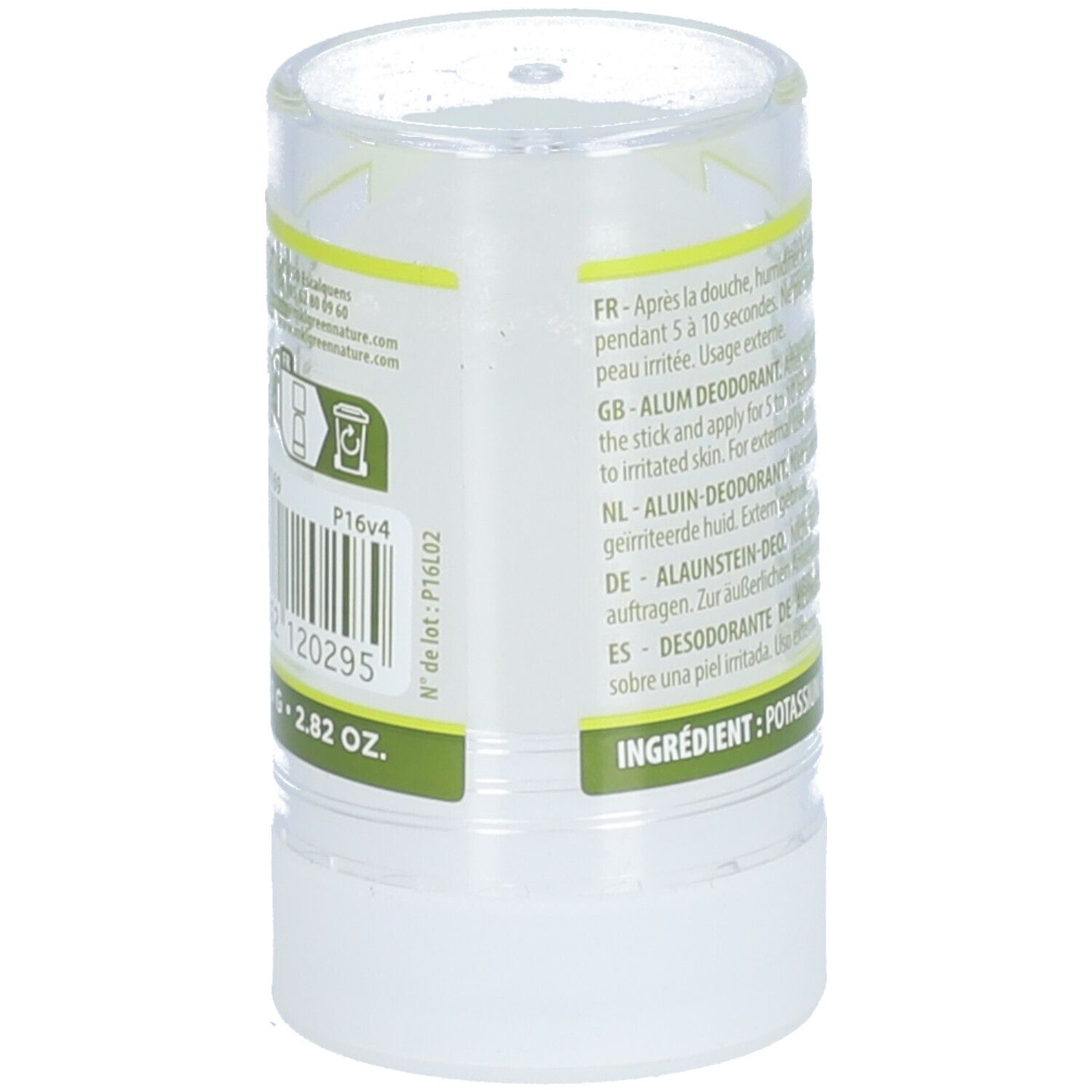 MKL Déodorant Stick Pierre d'Alun 100% naturel 80 g - Farmaline