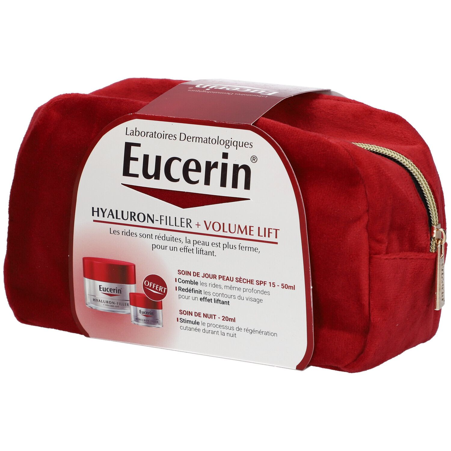 Eucerin® Trousse HYALURON-FILLER + VOLUME-LIFT Soin de Jour Peau Sèche + Soin de Nuit 70 ml ...