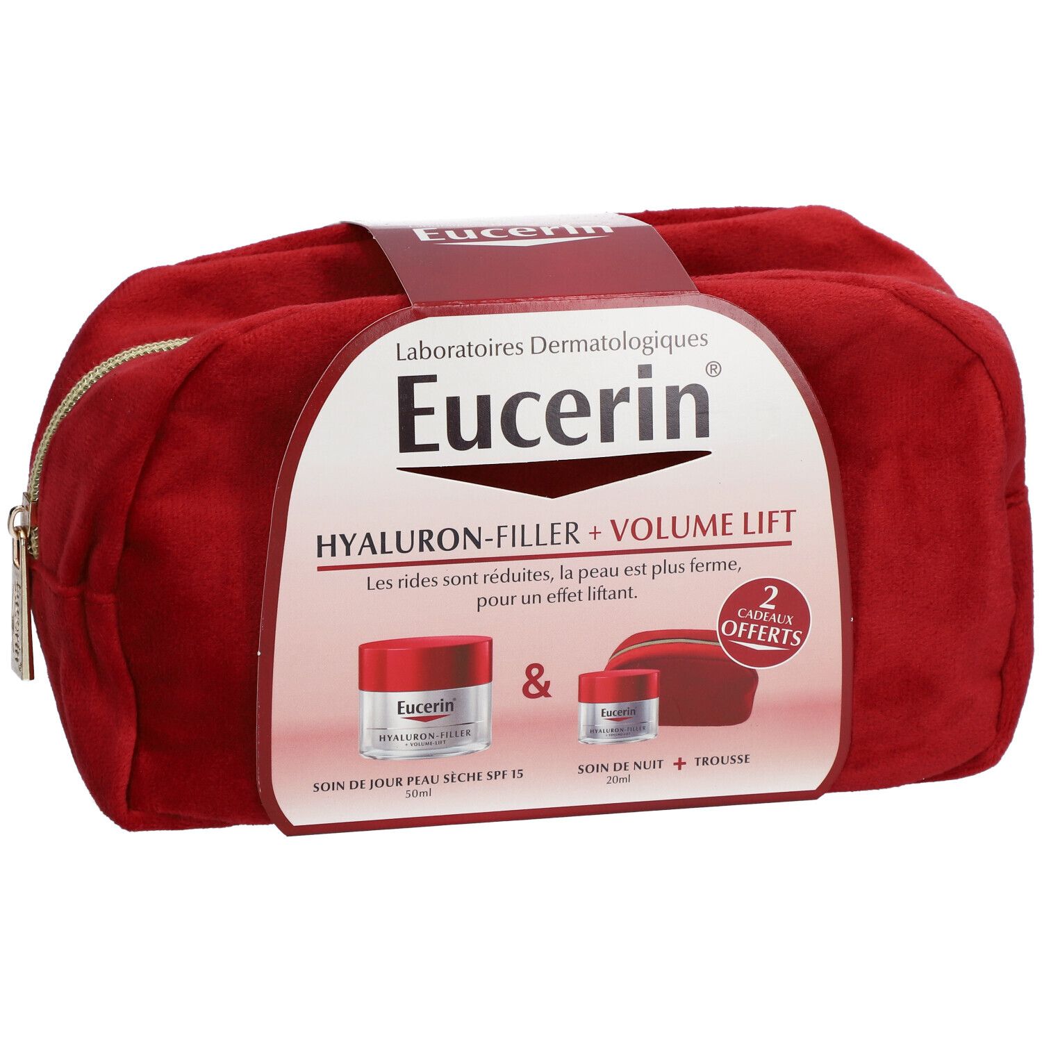 Eucerin® Trousse HYALURON-FILLER + VOLUME-LIFT Soin de Jour Peau Sèche + Soin de Nuit 70 ml ...