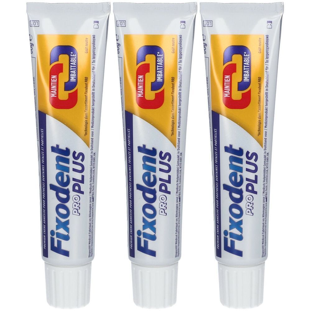Fixodent Pro Plus Maintien Imbattable - Crème Adhésive Pour Prothèses ...